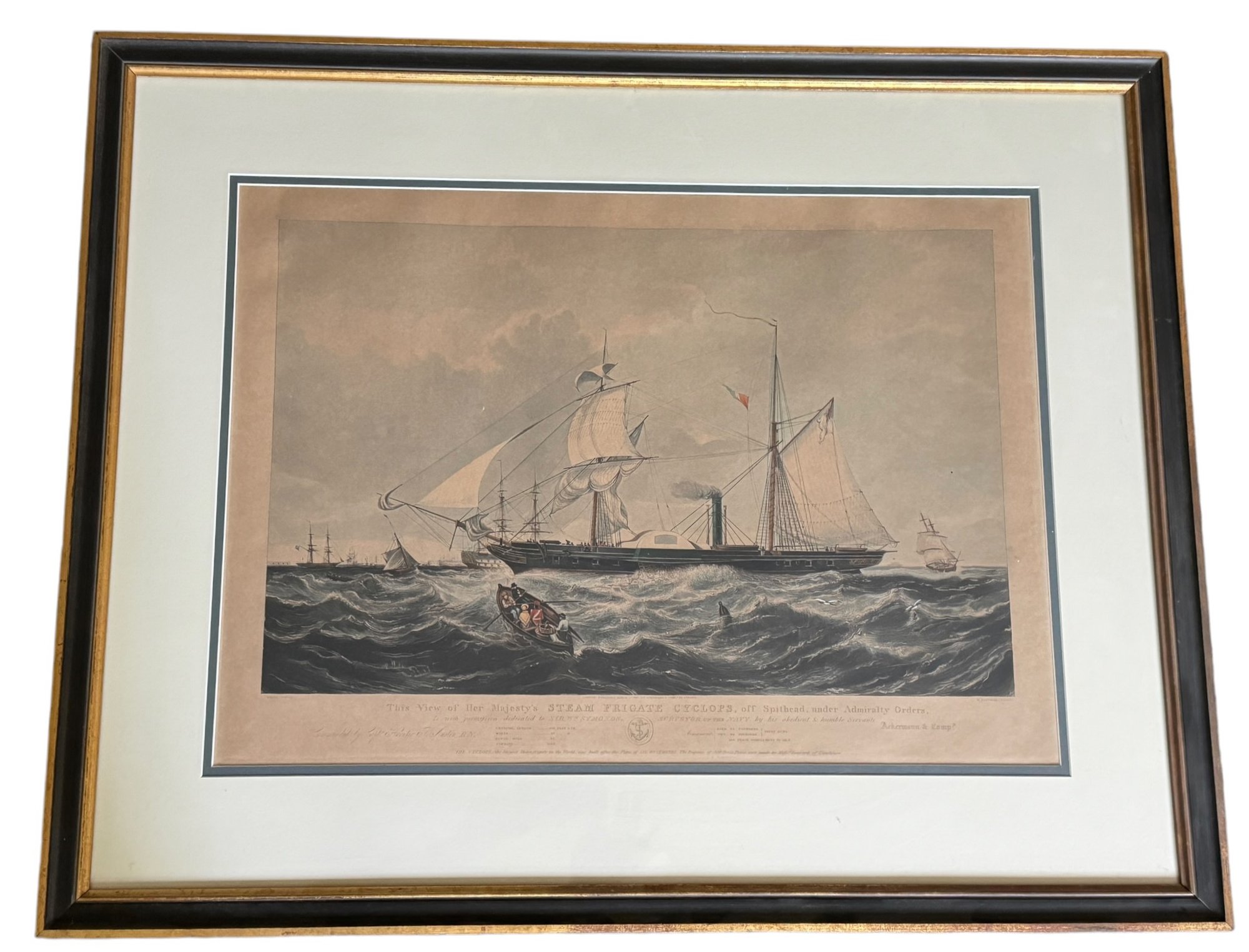 Vintage Print "This View Of Her Majesty's Steam Frigate Cyclops ...