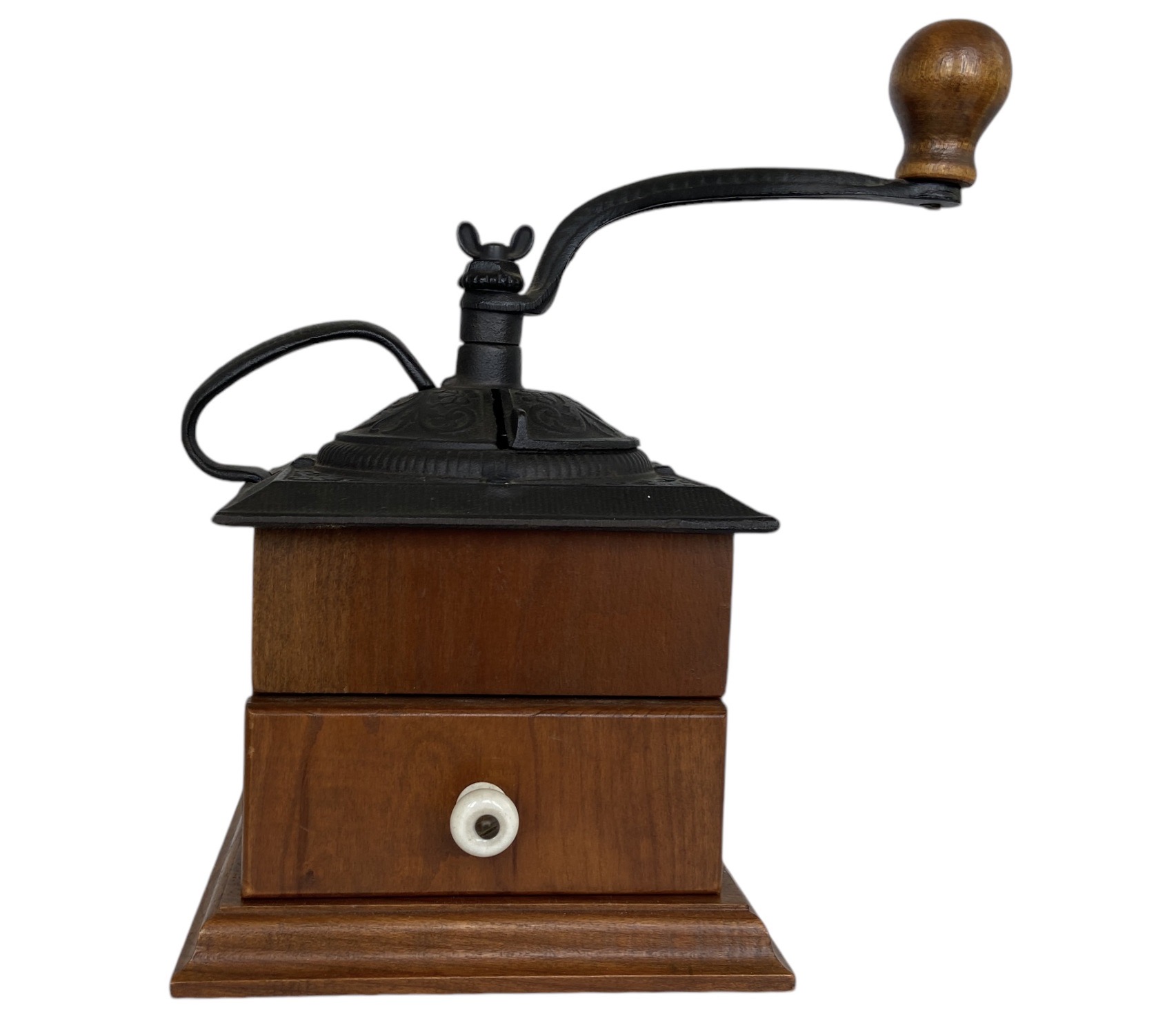 Vintage Box Style Cast Iron And Wood Coffee Grinder #40802114 ...