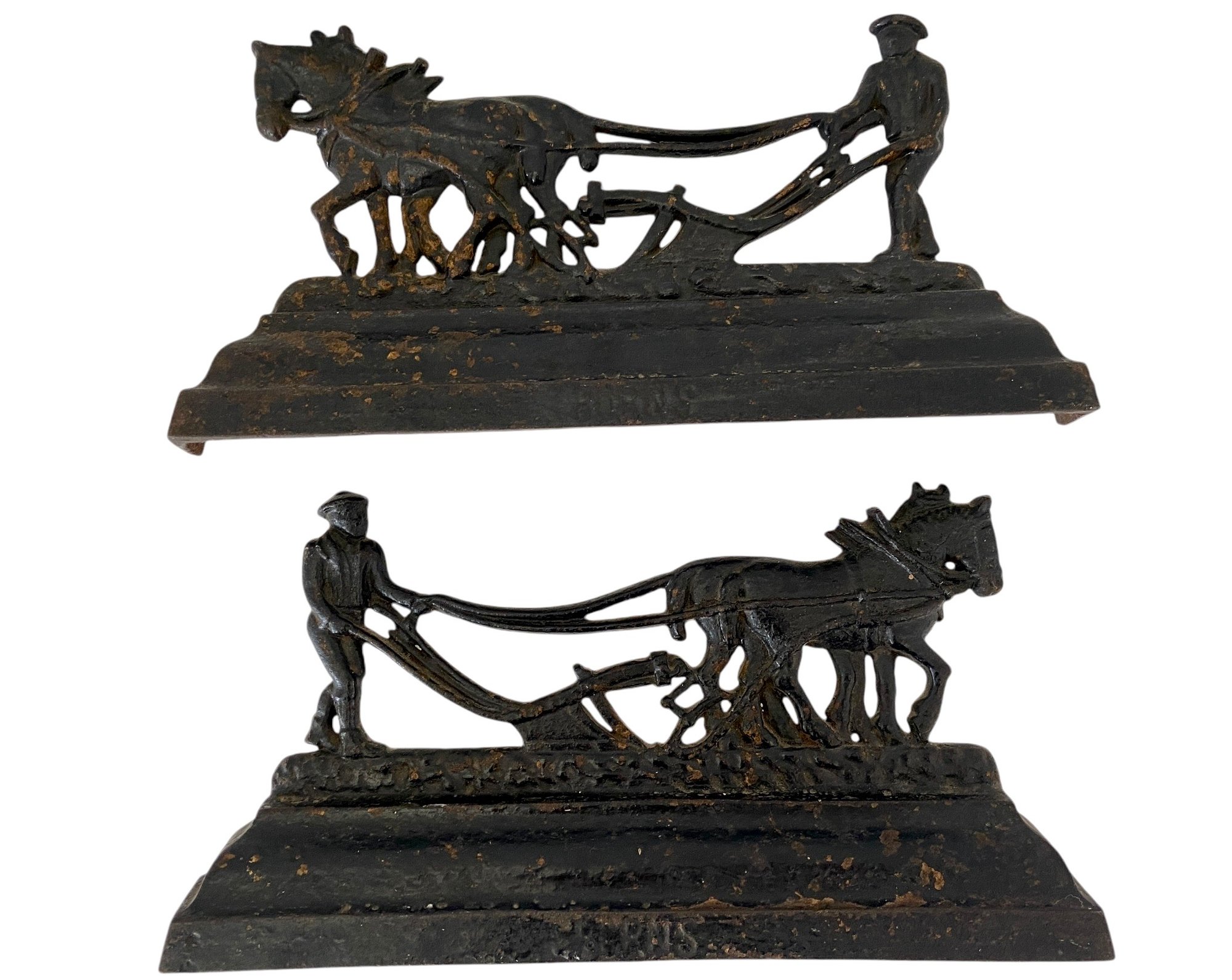 Antique Cast Iron "Burns" Fireside Plates By Greenness Of Glasgow ...