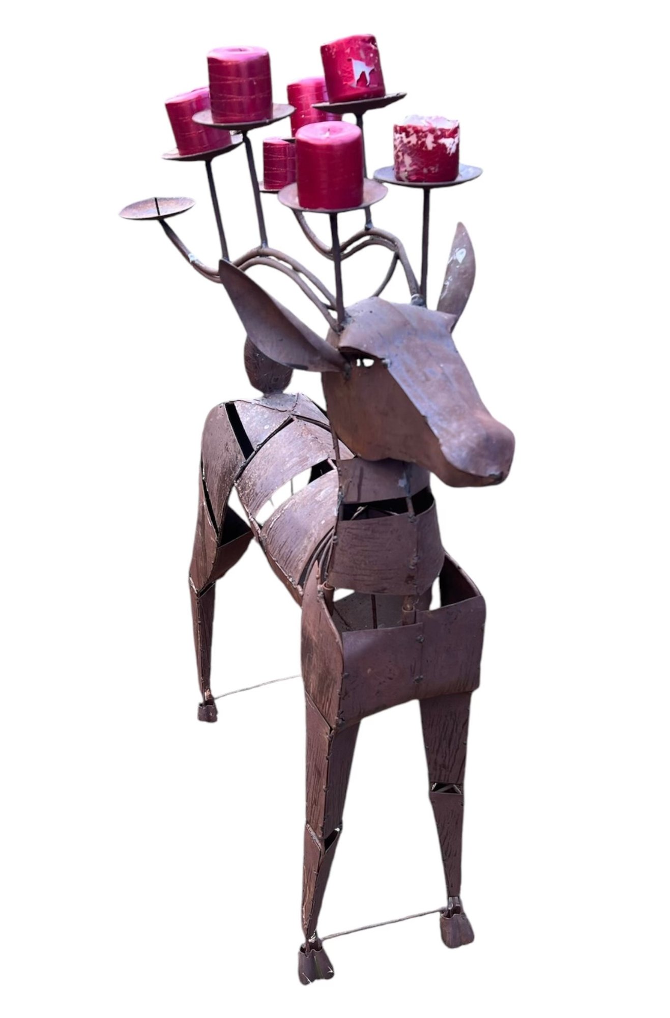 Almost Life-Size Wrought Iron Reindeer (8) Light Candelabrum #1388173 ...