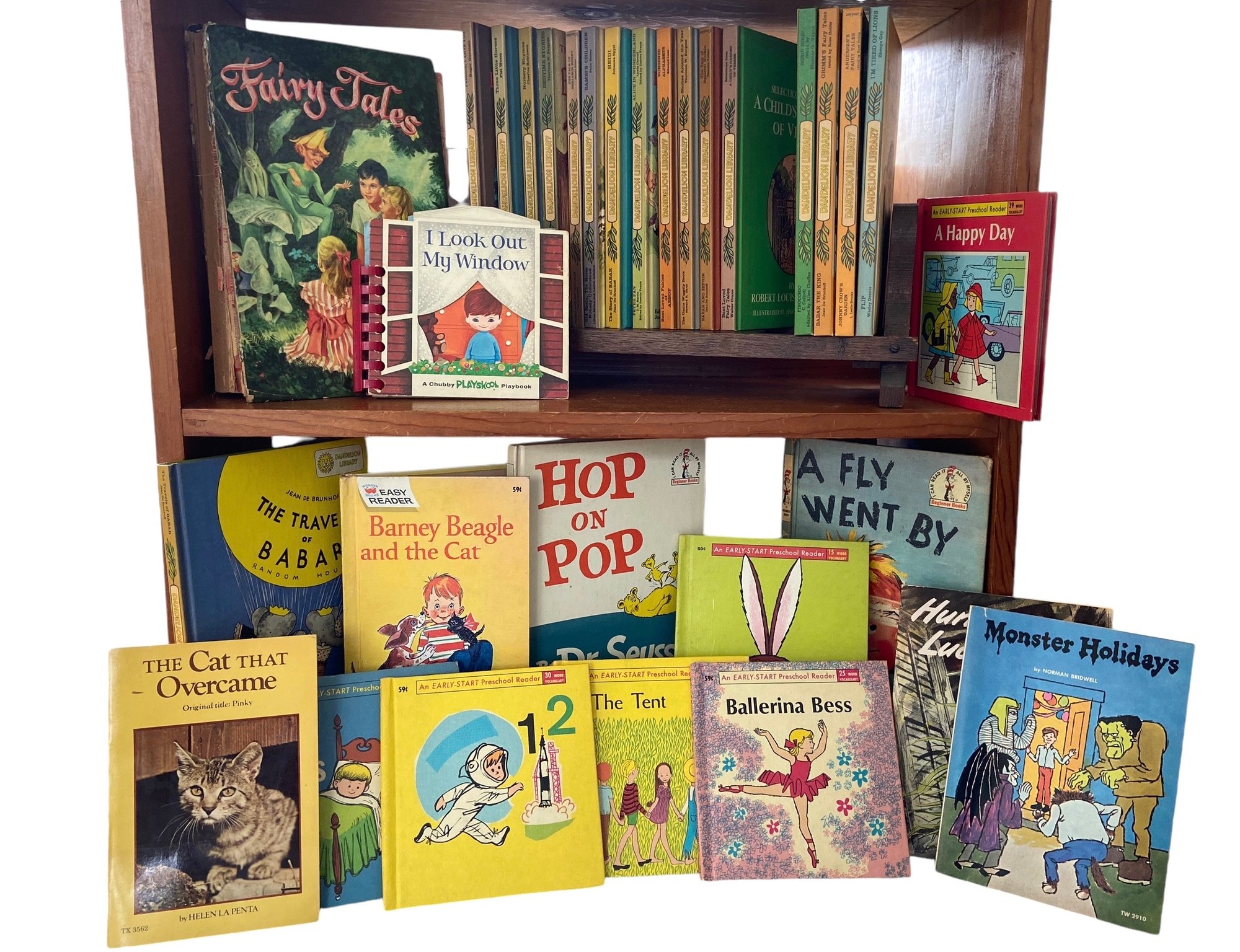 Large Collection Of Mid Century Children's Books & Folding Book Rack ...