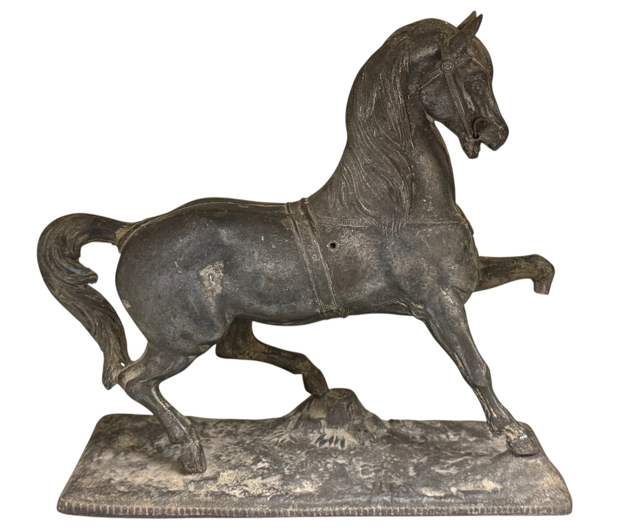 Antique Metal Stallion Statue #2123941 | Auctionninja.com