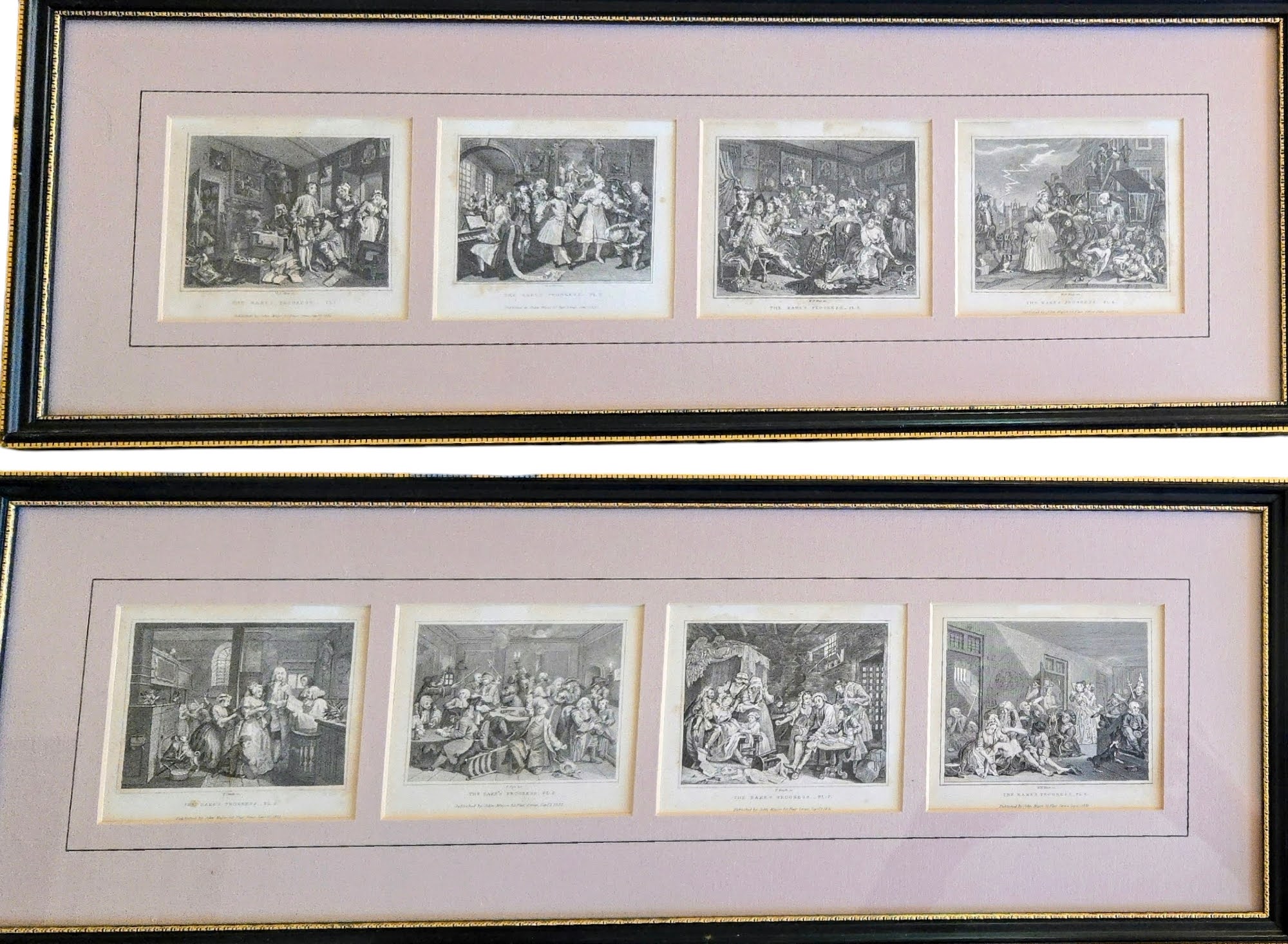 2 Very Rare Antique Framed Series Of Prints Of Original 1831 Works By ...