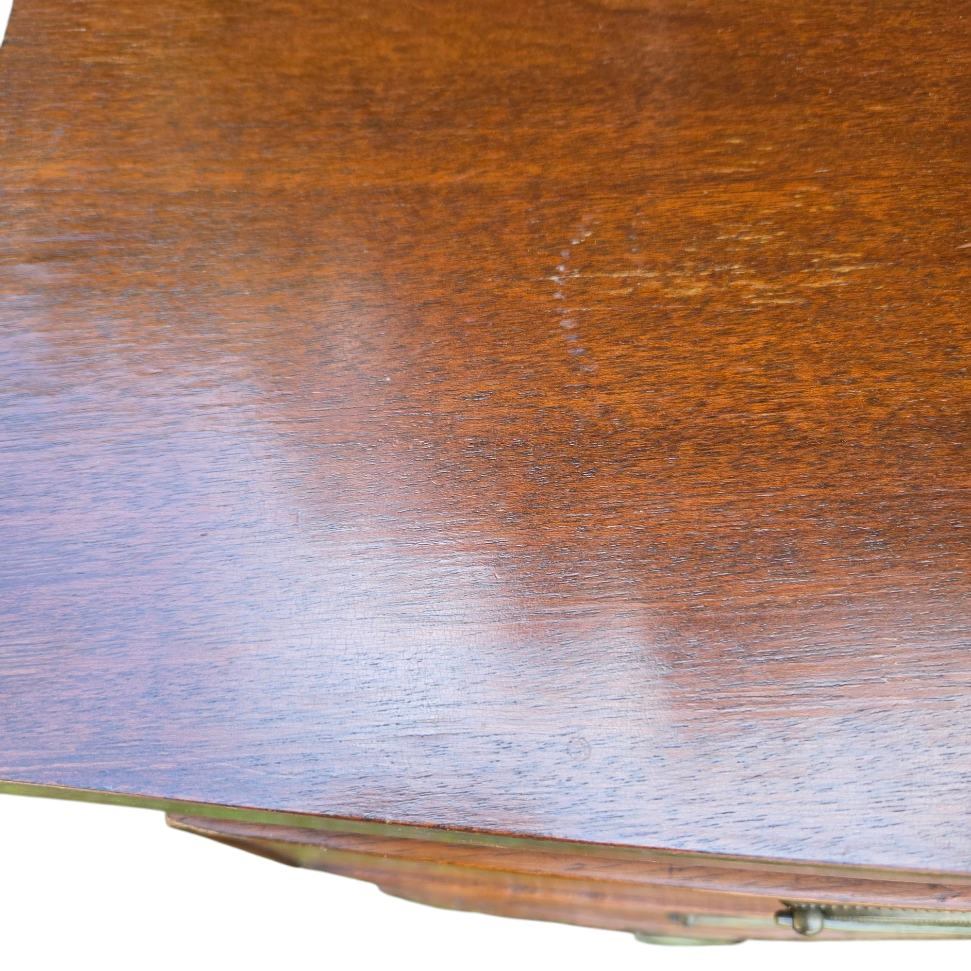 Pretty Antique Bow Front Keyhole Dresser With Brass Drop Ring Plate ...