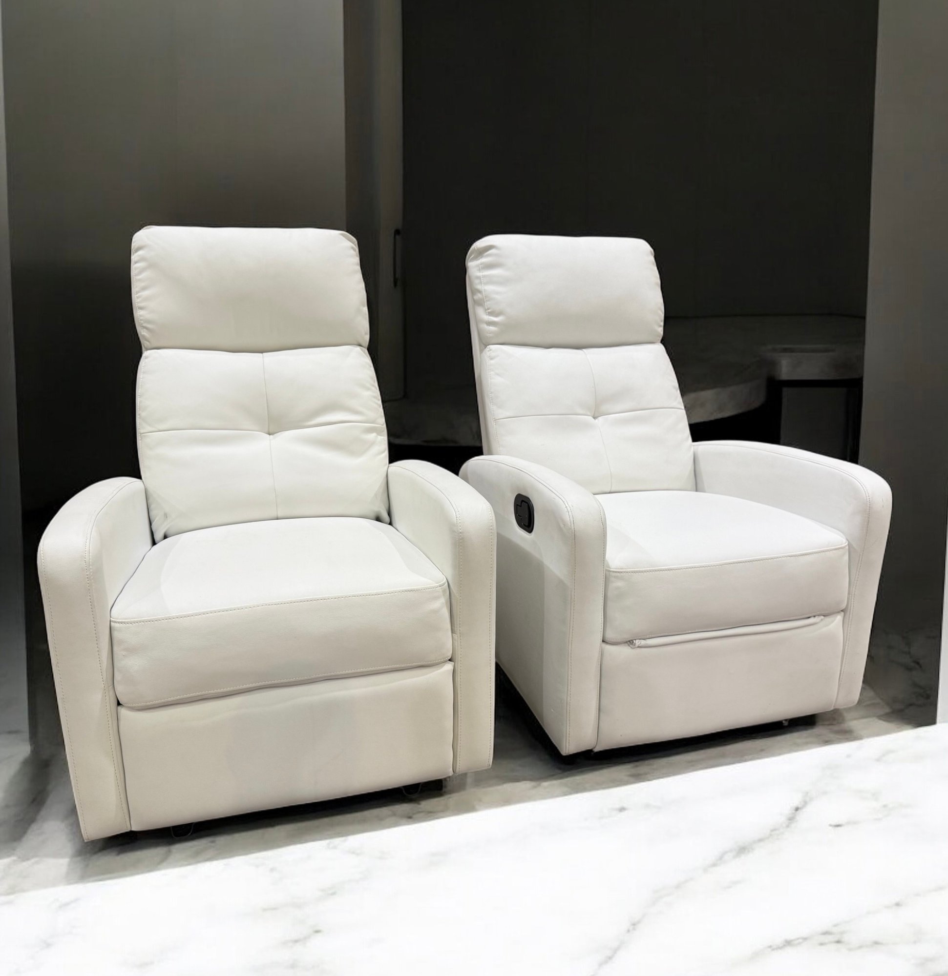 Pair Modern White Recliner Chairs (Set # 3) #2143339 | Auctionninja.com