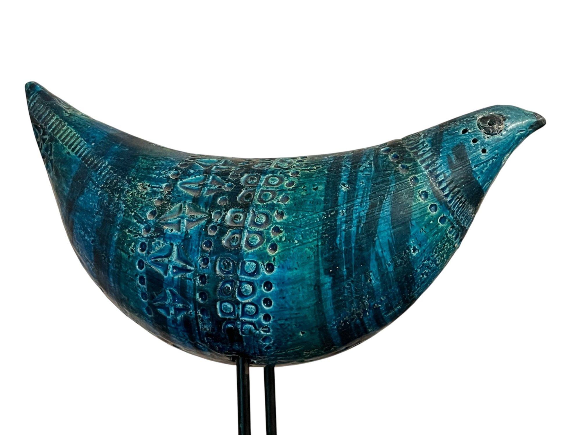 MCM Aldo Londi Bitossi "Rimini Blue" Series Ceramic Sculpture Bird ...