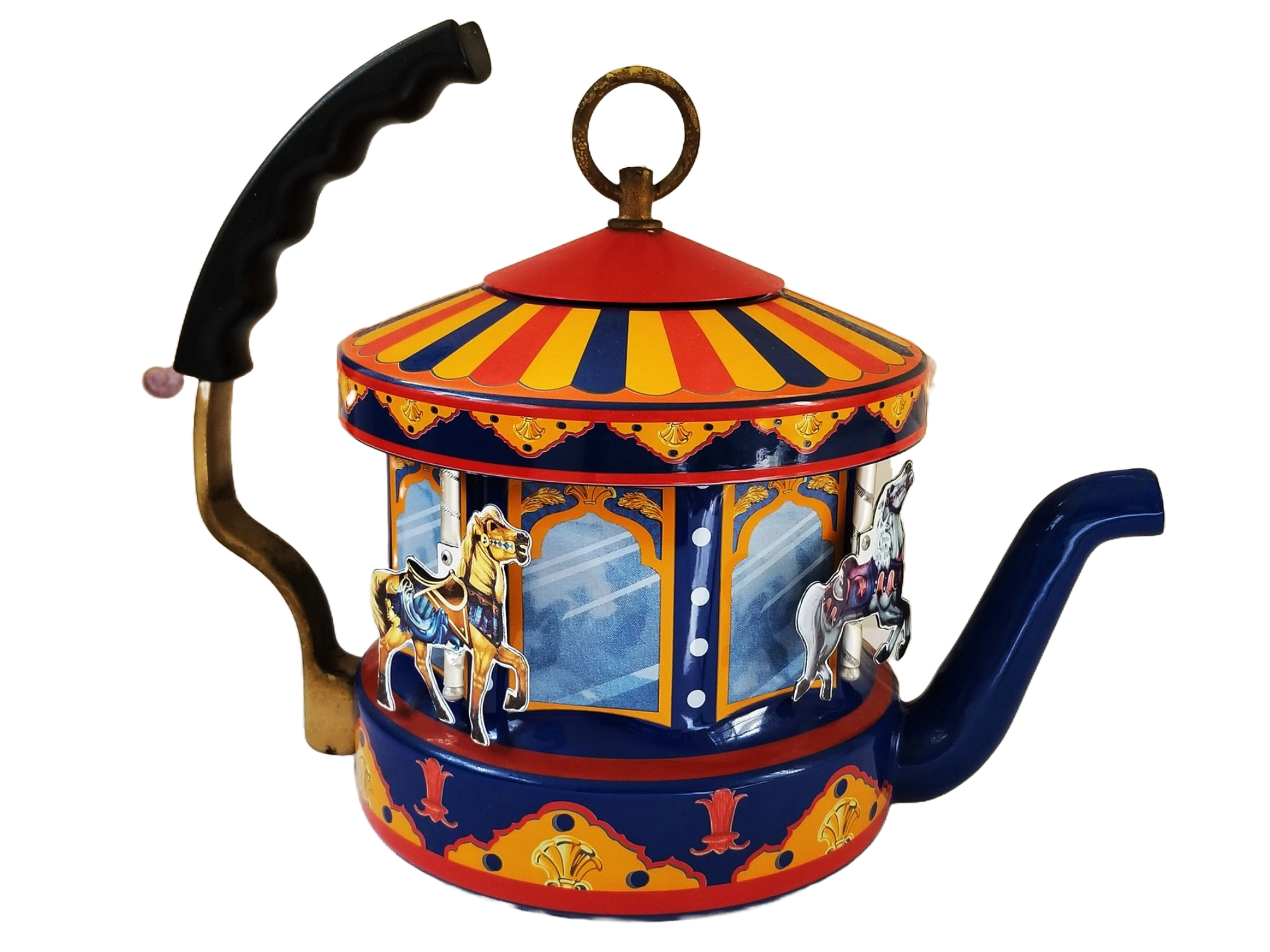 MKI Kamenstein World Of Motion Carousel With Horses Tea Kettle #2003790 ...
