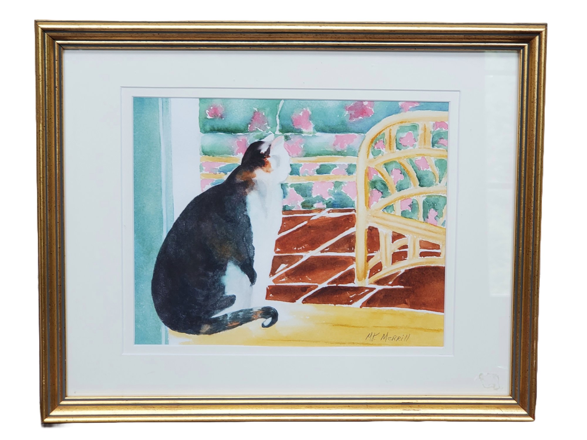 Adorable Framed Original Watercolor Painting By Mary Karen Merrill ...