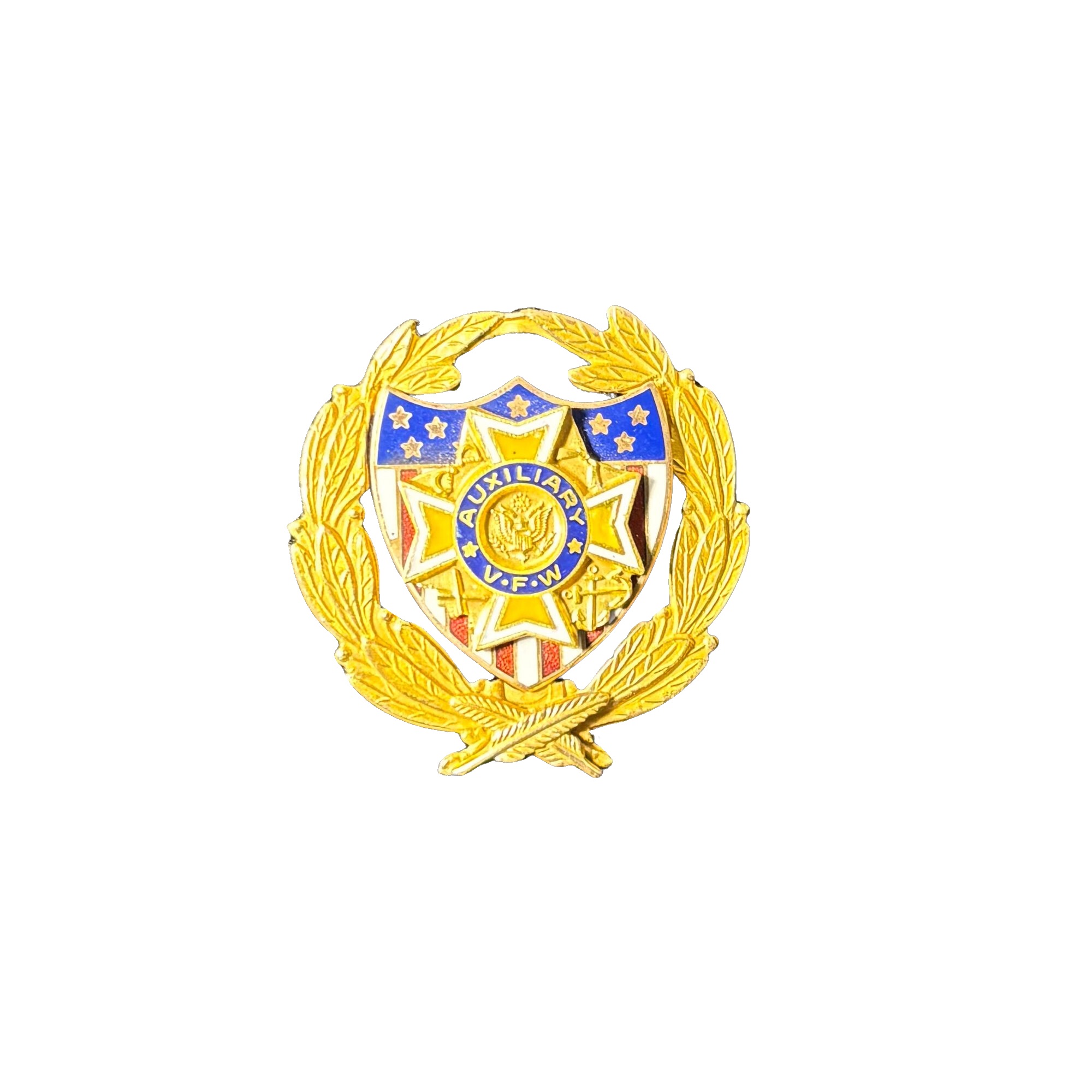 10k Gold VFW Auxiliary Pin With Wreath And Enamel Very Nice #2040914 ...