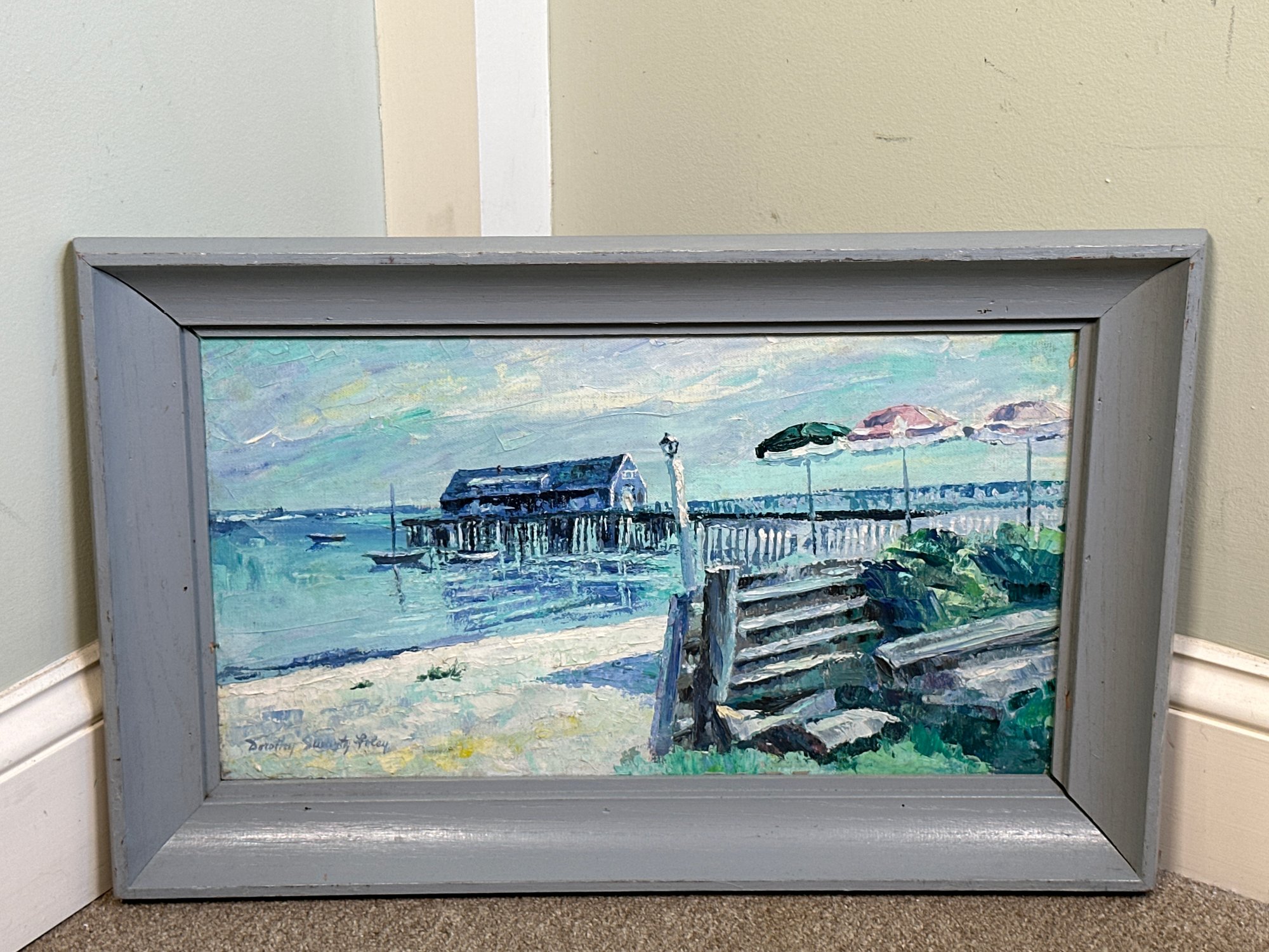 Vintage Dorothy Swartz Foley Boardwalk Scene Original Oil Painting ...