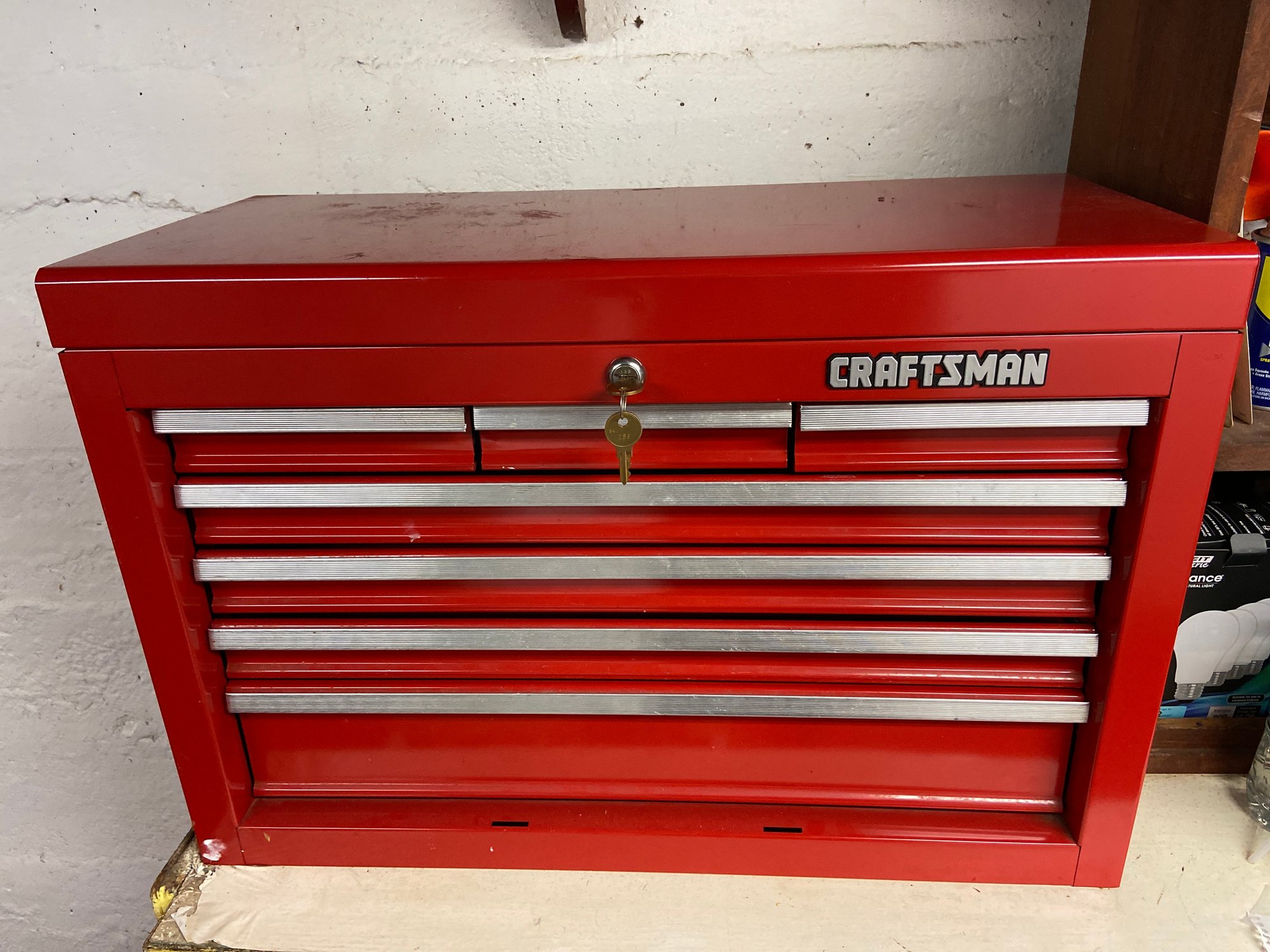 Craftsman Red Metal Tool Chest 7 Drawers With 2 Keys #1977098 ...