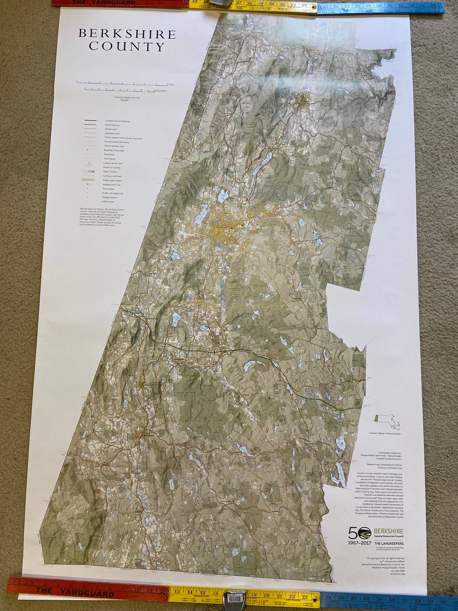 Berkshire County Topographical Map Poster Berkshire Natural Resources ...