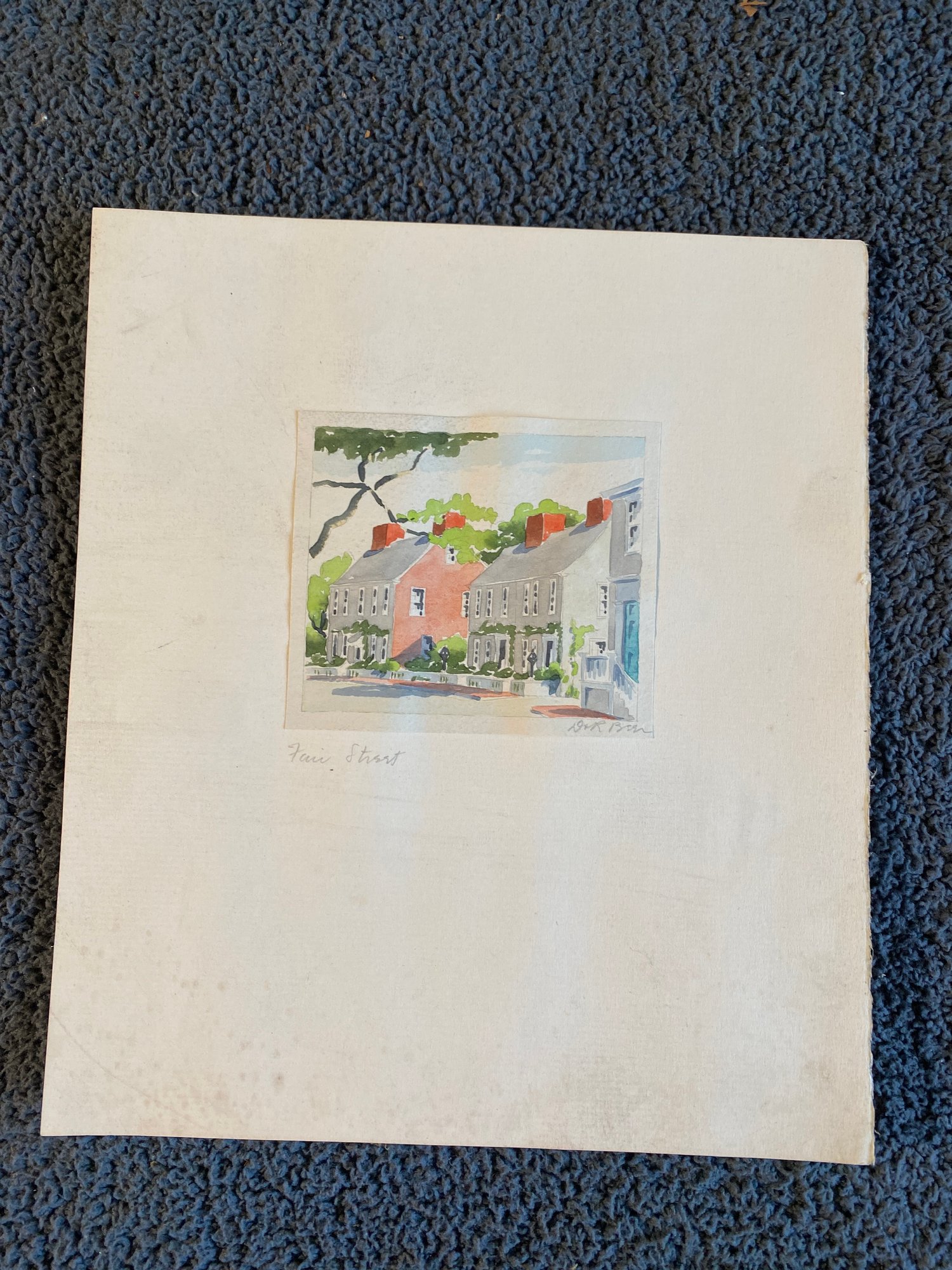 Signed Original Dorris And Richard Beer Nantucket Miniature Watercolor ...