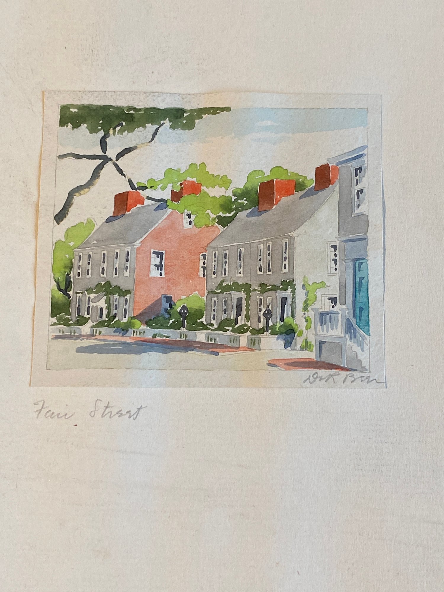 Signed Original Dorris And Richard Beer Nantucket Miniature Watercolor ...