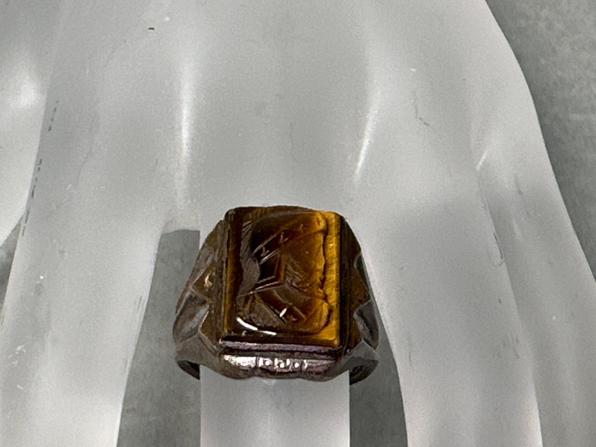 Antique Carved Tigers Eye Roman Centurions Cameo Ring #40824876 ...