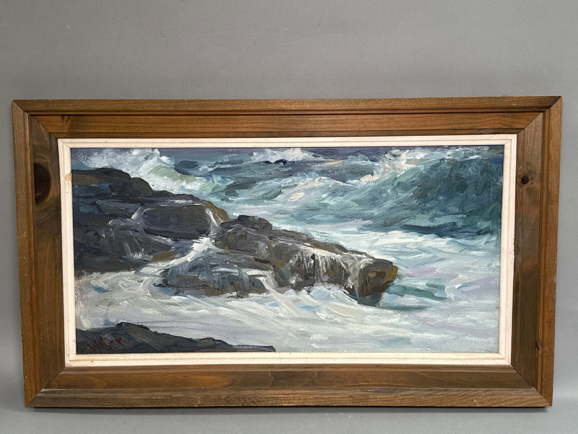 Fred Wiley "Surf At Gull Cove Monhegan Island Maine" Original Painting ...
