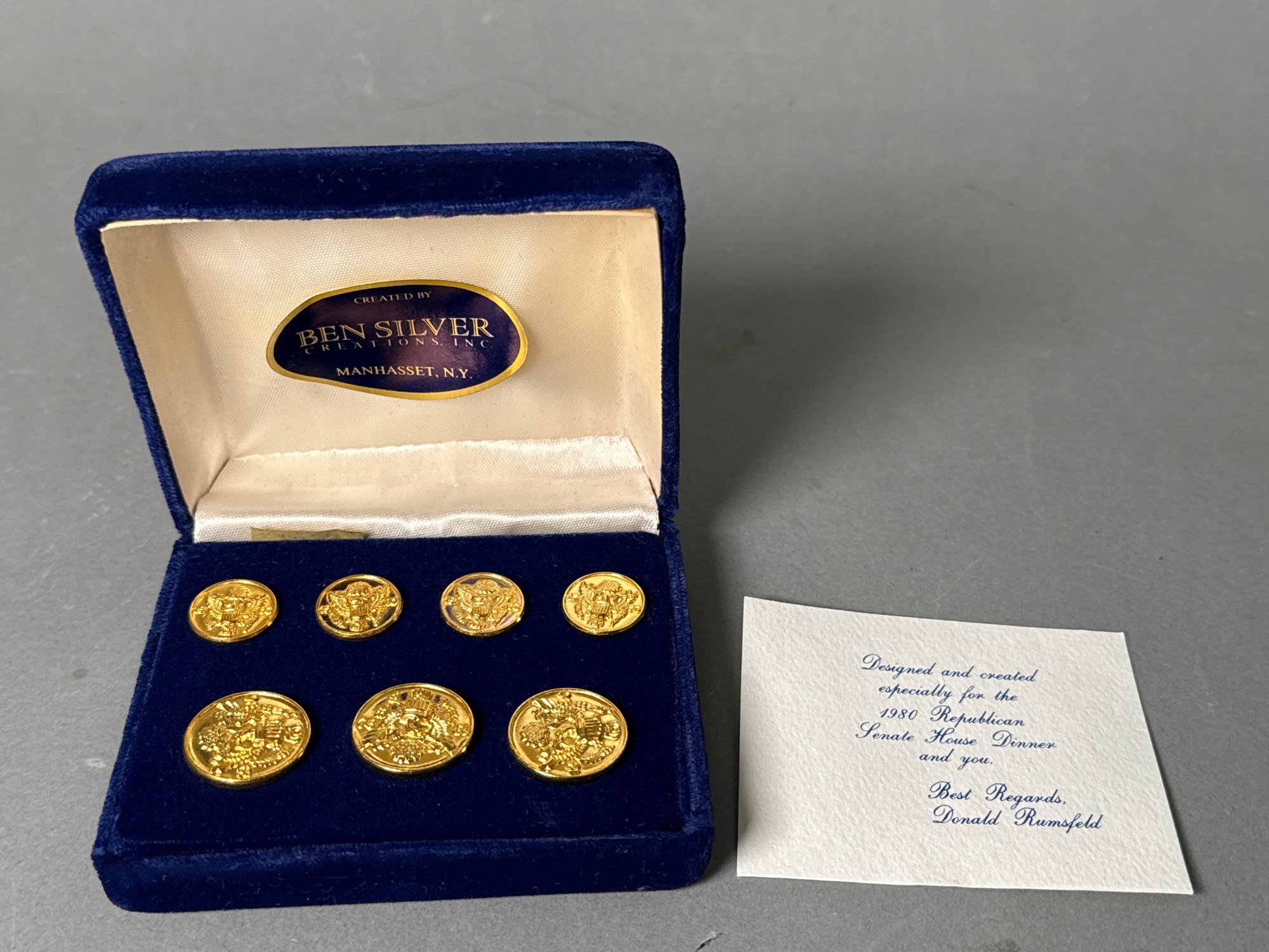 24k Gold Plated Ben Silver Creations Blazer Buttons Gifted By Donald ...