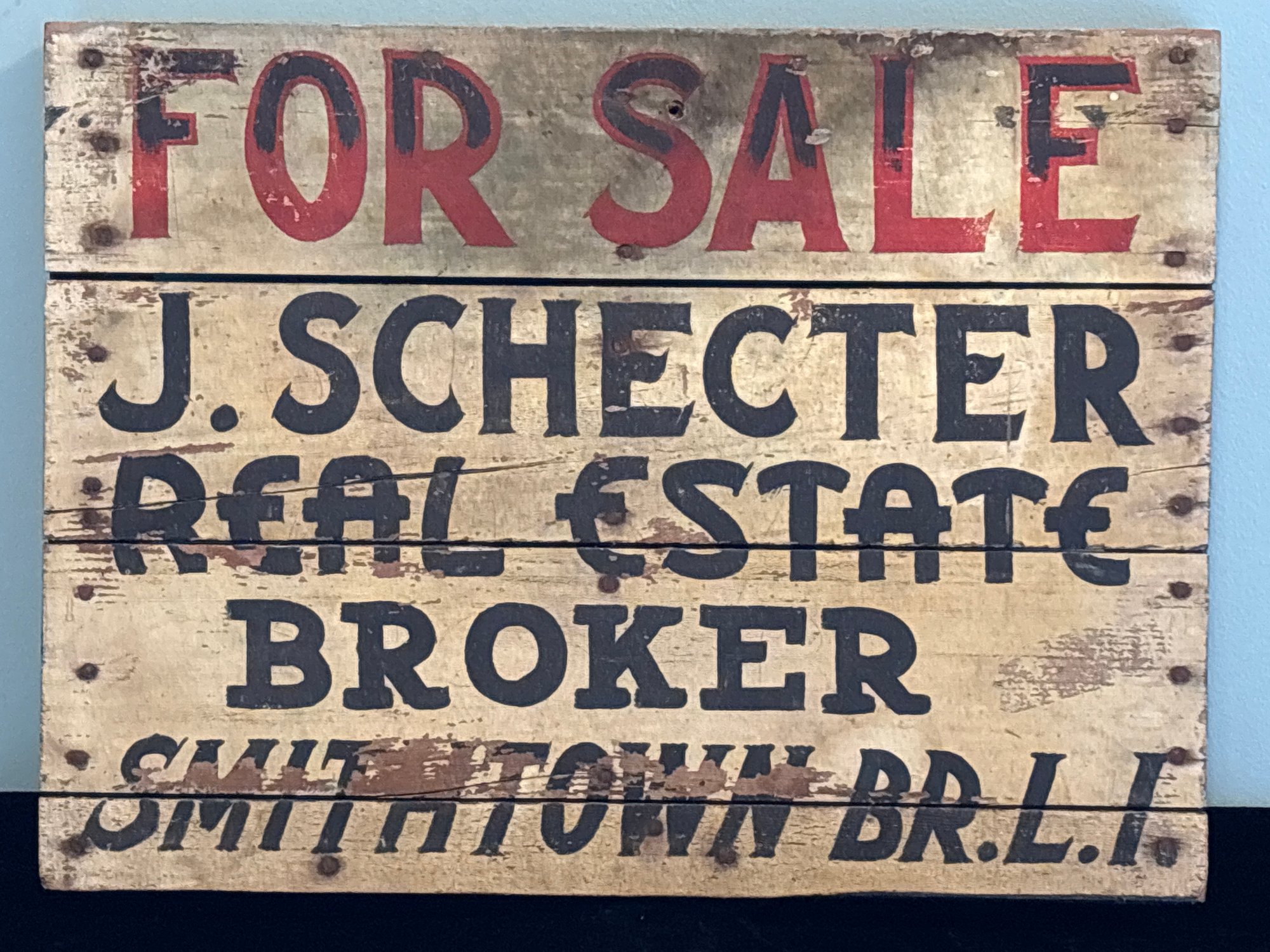 Antique Smithtown Long Island New York Real Estate Advertising Sign ...