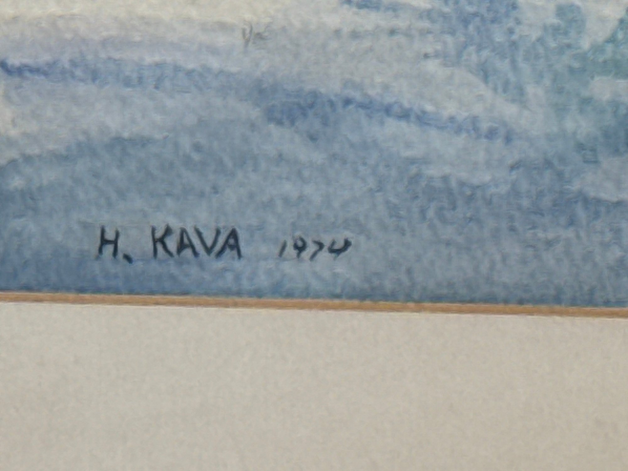 Vintage 1974 H Kava Winter Landscape Original Watercolor Painting ...