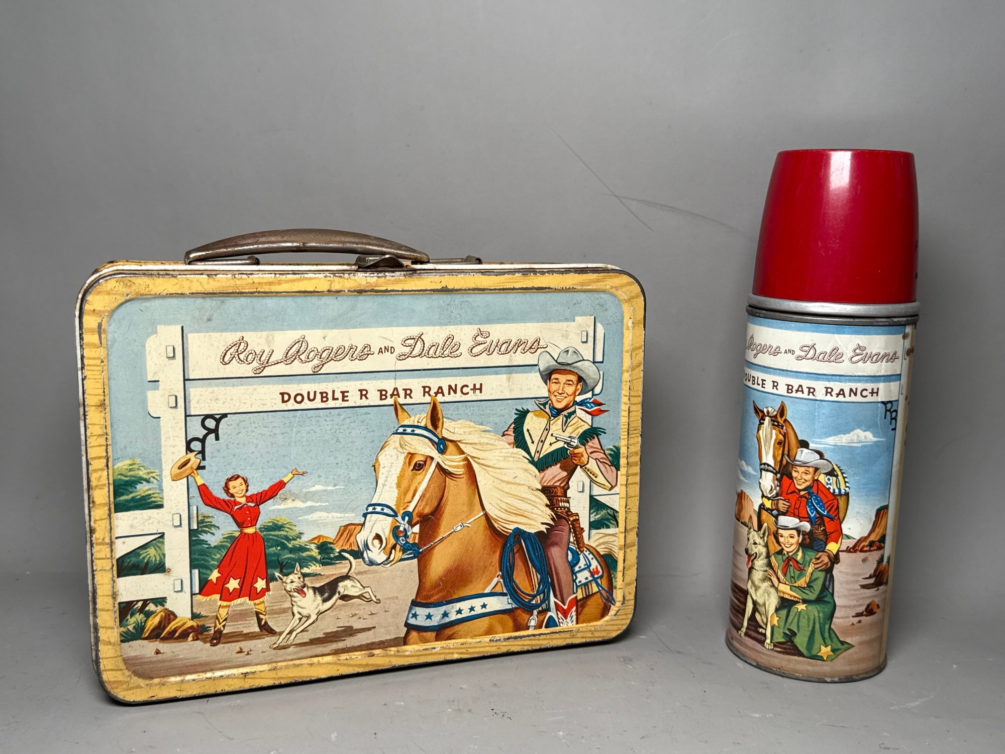 Vintage Roy Rogers And Dale Evans Double R Bar Ranch Metal Lunchbox ...