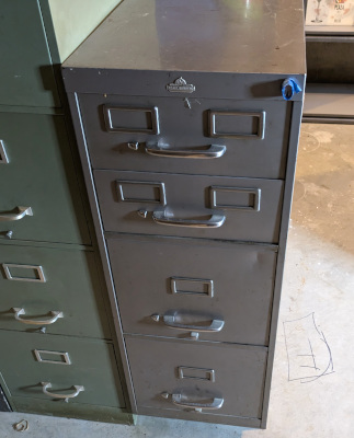 Vintage Metal Card Drawer And Filing Cabinet #2098108 | Auctionninja.com