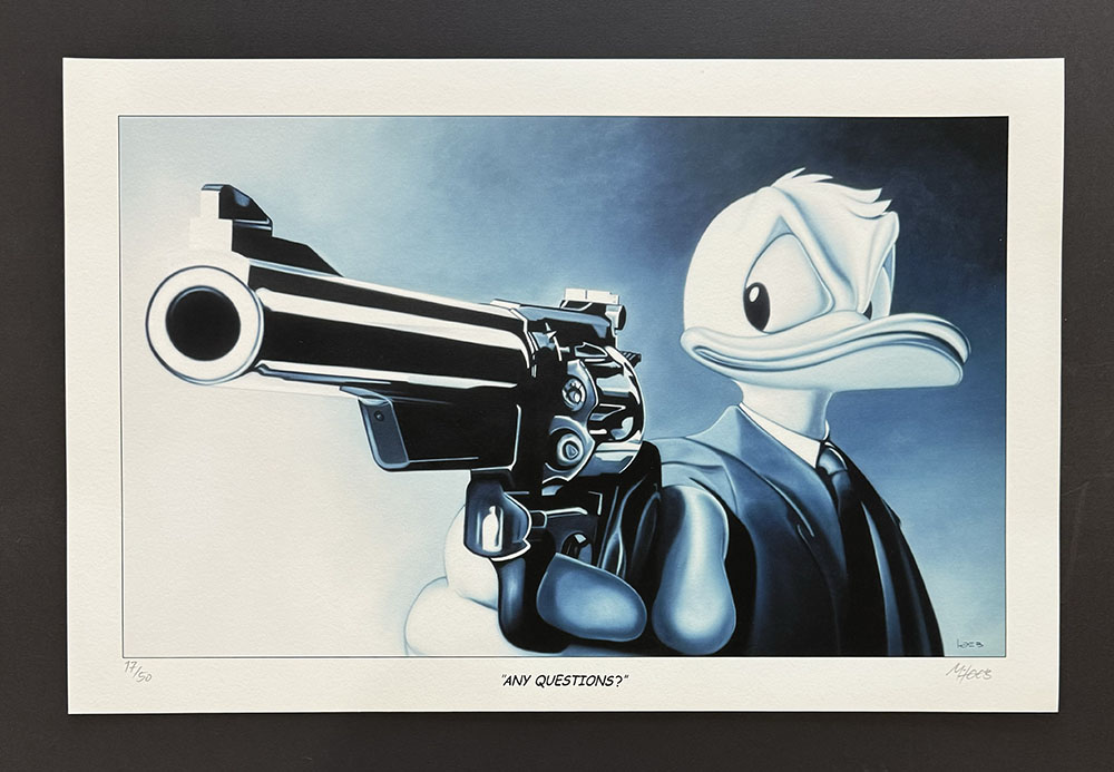 Duck With Gun By Michael Loeb Fine Art Print #40811402 | Auctionninja.com