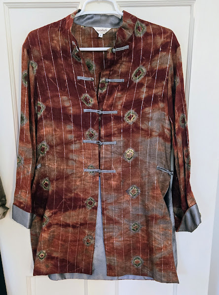 Vintage Mandarin Jacket, Fully Lined With Pockets And Frog Button Front ...
