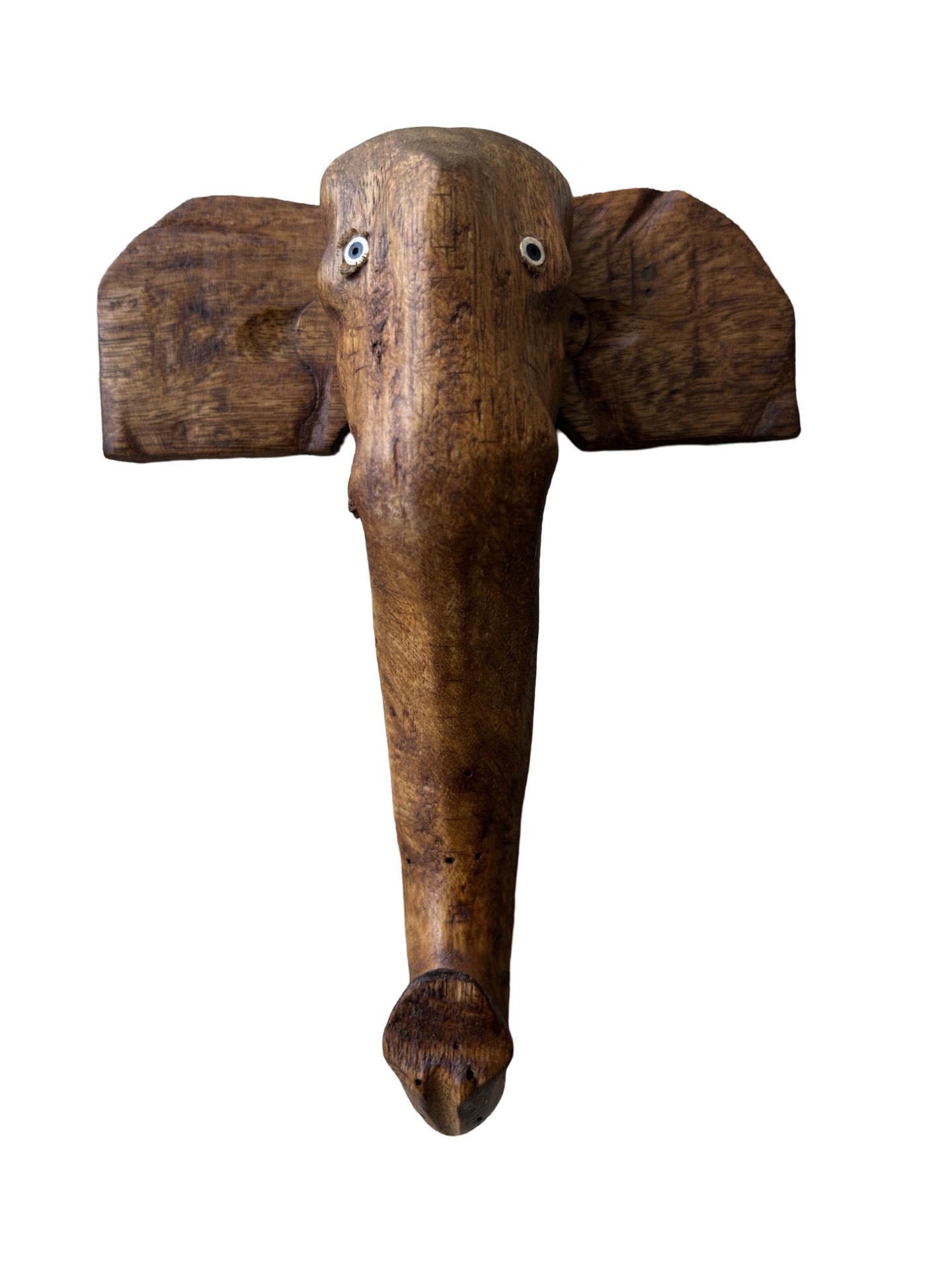 Rustic Hand Carved Elephant Head Wall Hanger ~ Trunk Up "Hook" ~ Pier 1 ...