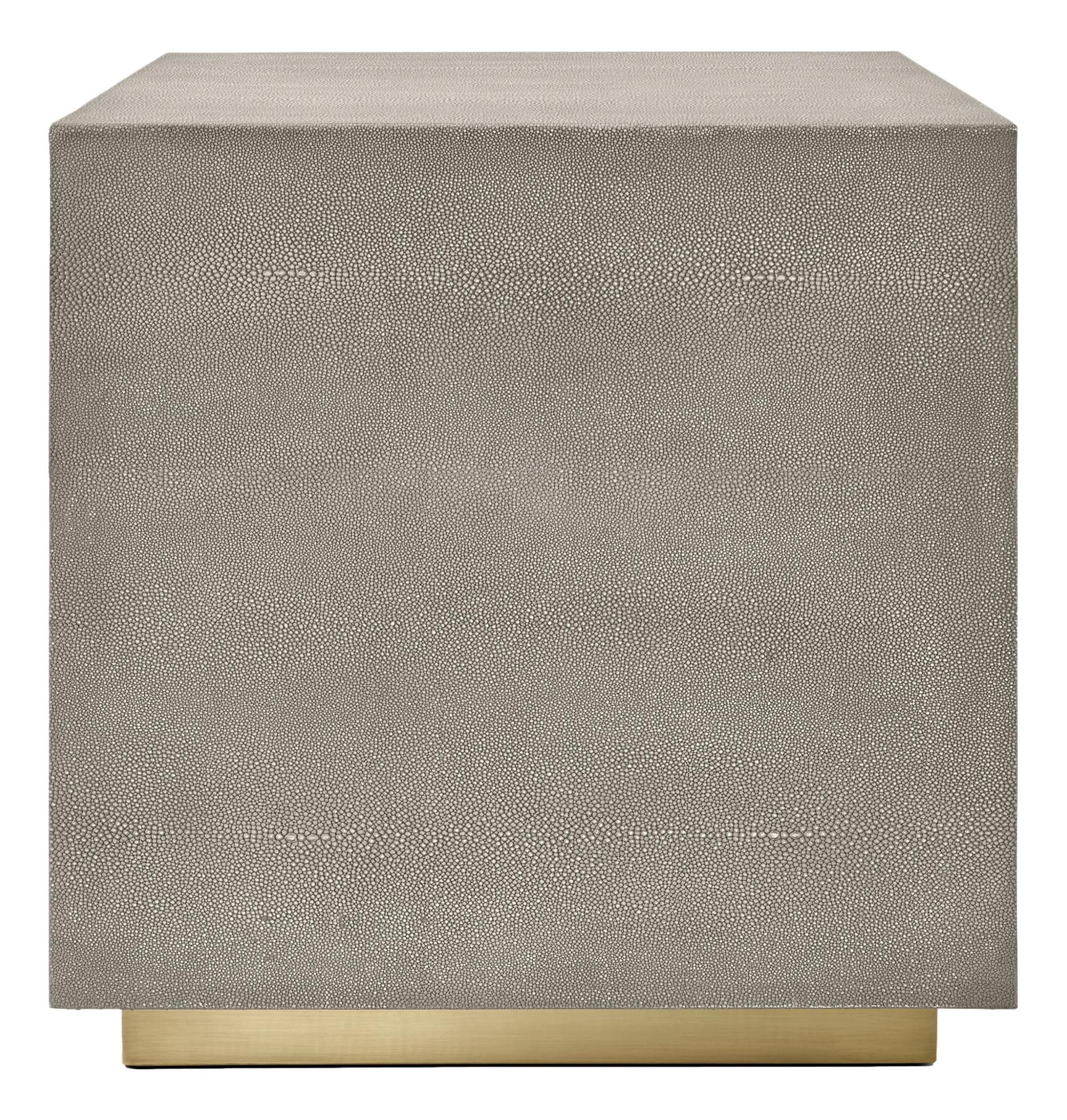 ($1,530 Retail) Restoration Hardware Graydon Shagreen Plinth Side Table ...