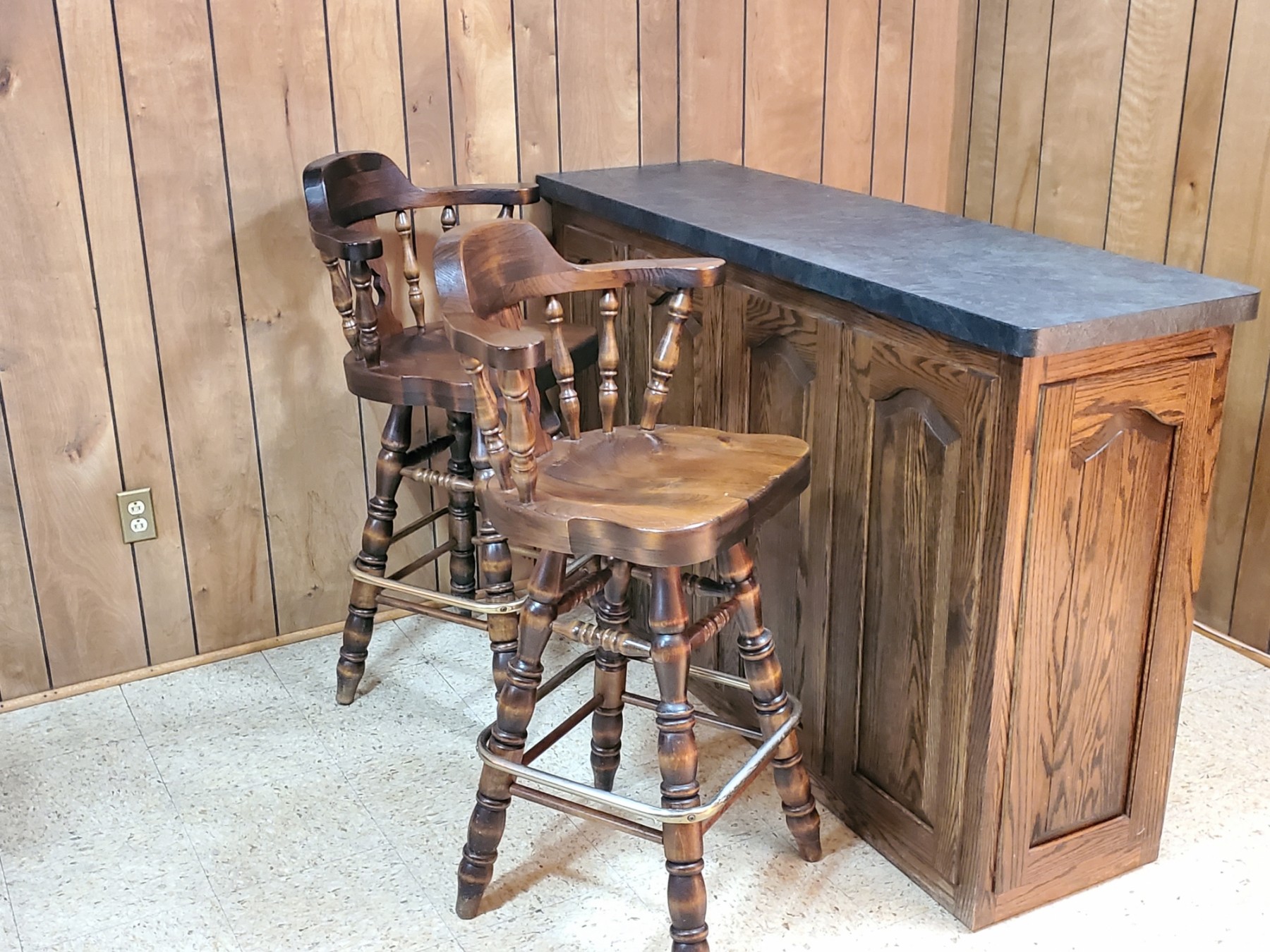 Pair Of Vintage Mid Century George B. Bent Co Gardener MA Tall Swivel ...