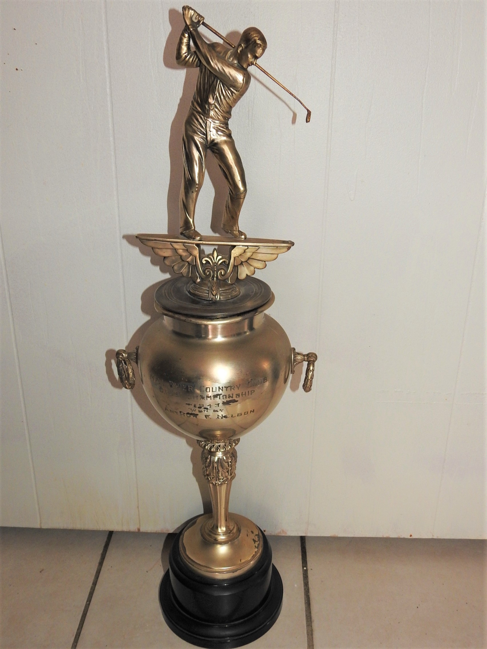 Handsome Huge 30 Inch Silver Plated 1943 Golf Chalice Trophy #40603325 ...