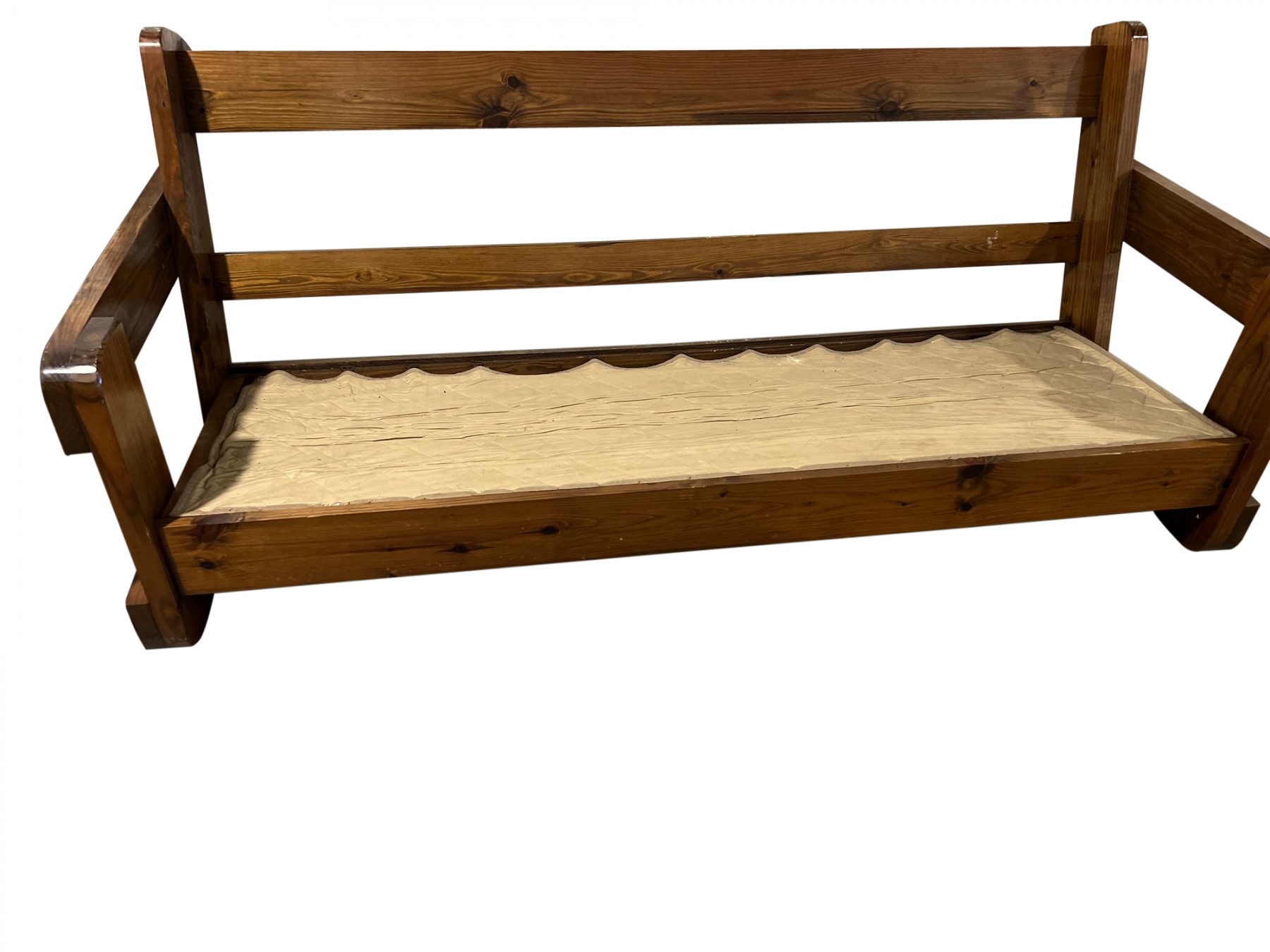 Mid Century Heavy Pine Couch-with Original Cushions #1398765 ...