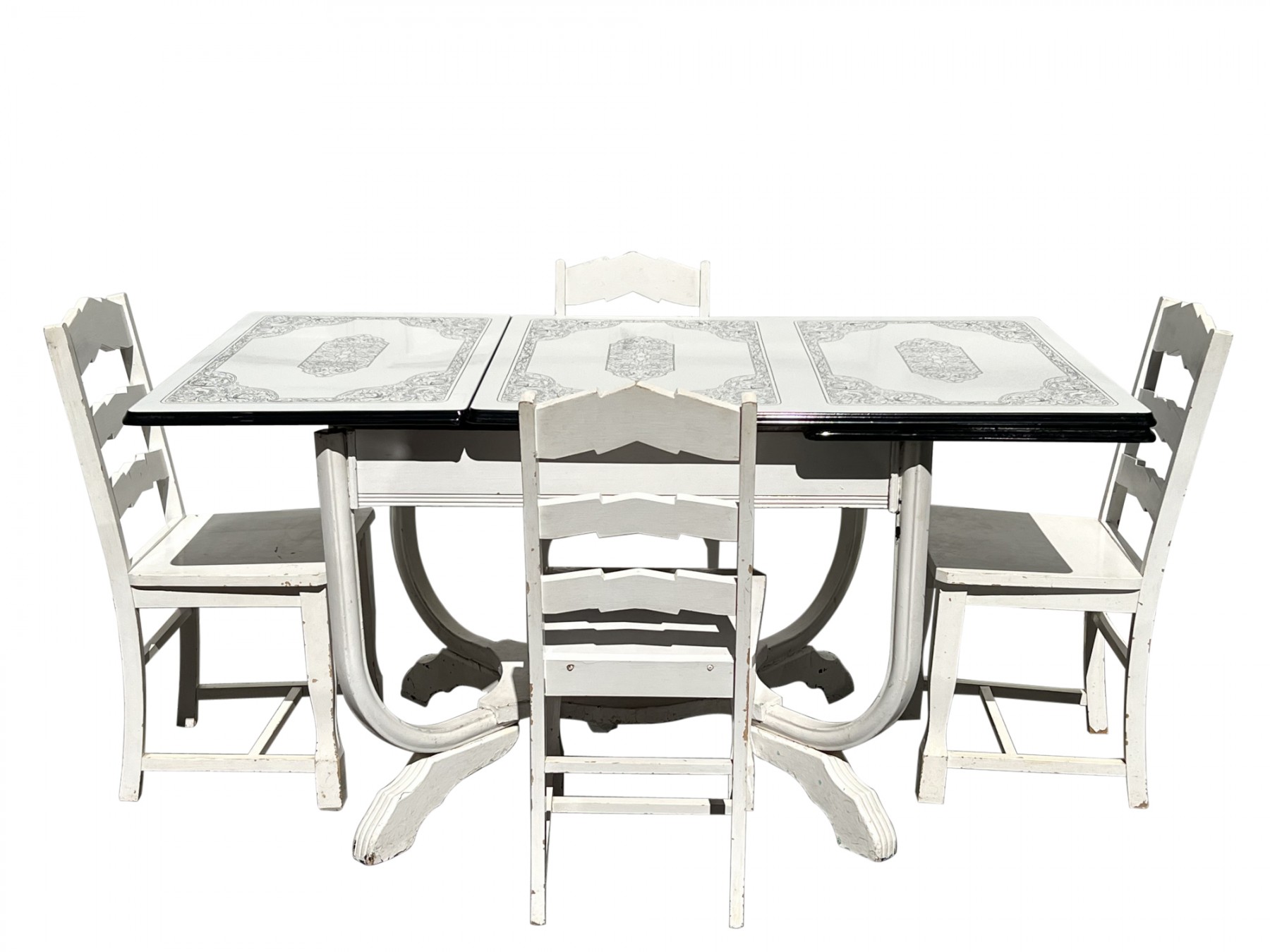 Rare Art Deco Enamel Table And Chairs With Unique Design #1313817 ...