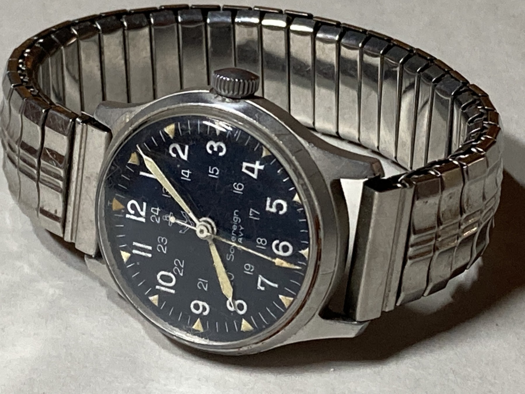 Rare World War 2 SOVEREIGN 'COMBAT ISSUE' U.S. Navy Military Watch ...