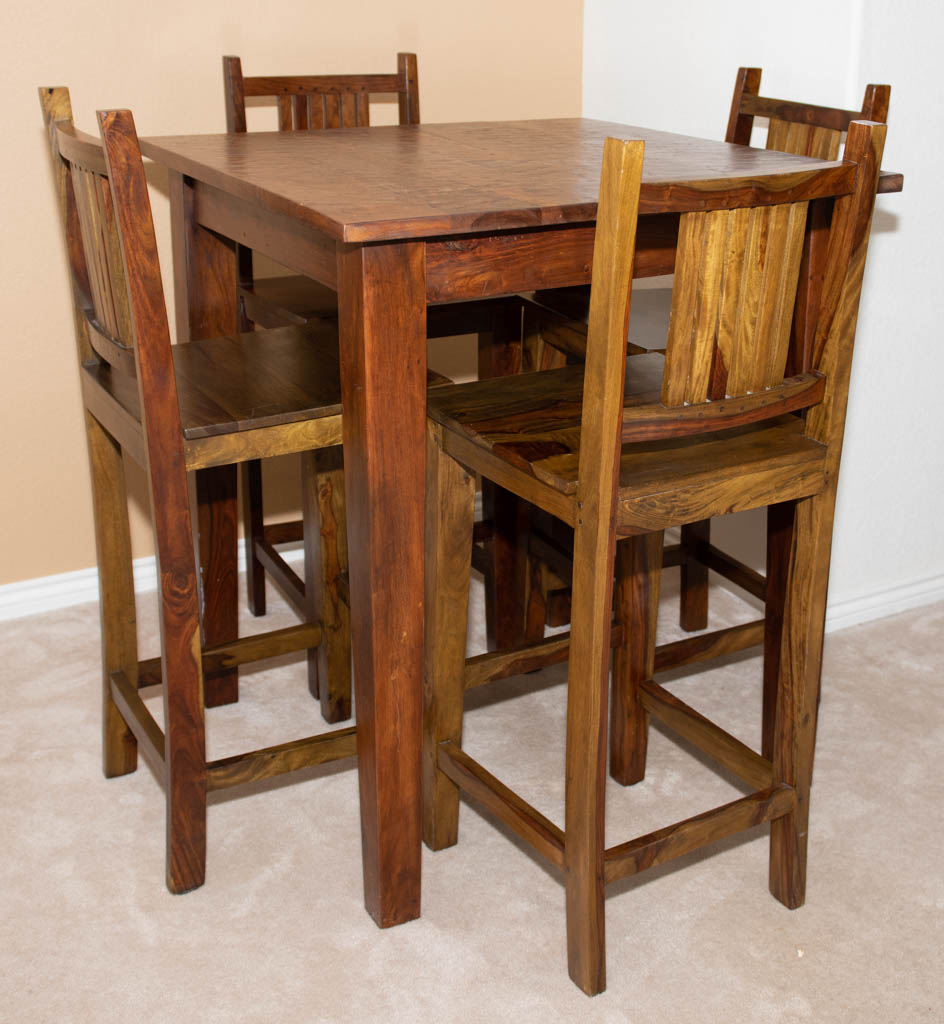 Square High Top Provence Dining Table And Chairs #52087 | Auctionninja.com