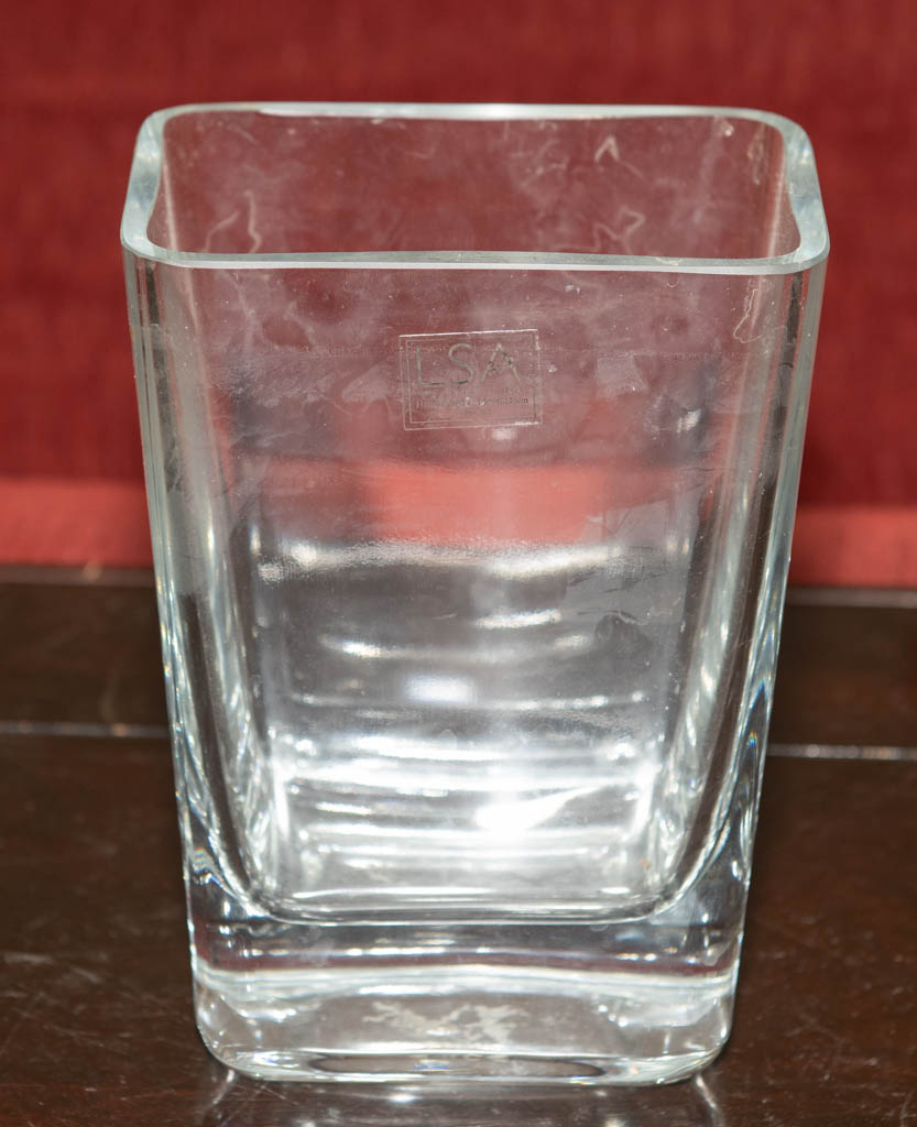 LSA Poland Lead Crystal Rectangular Vase #42317 | Auctionninja.com