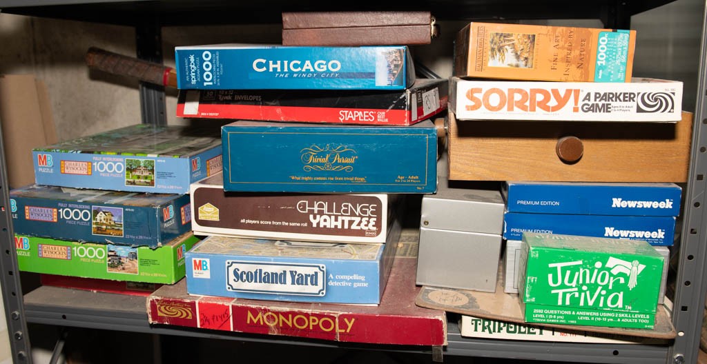 Large Lot Of Vintage Board Games Including Travel Scrabble, Backgammon ...