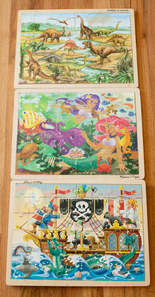 Mellissa And Doug Puzzles Mermaid, Pirate Ship And Dinosaurs #43261 ...