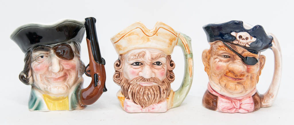 5" Toby Jug Style Character Mugs Pirate With Gun, Pirate With Pink Bow ...