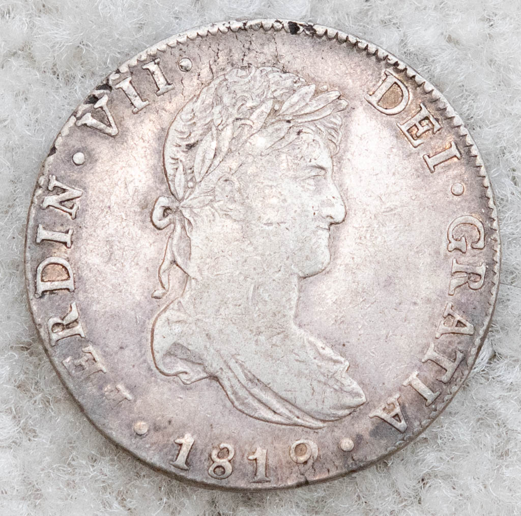 1819 Spanish Colonial Ferdinand VII M 8 Reales Silver Coin #48087 ...