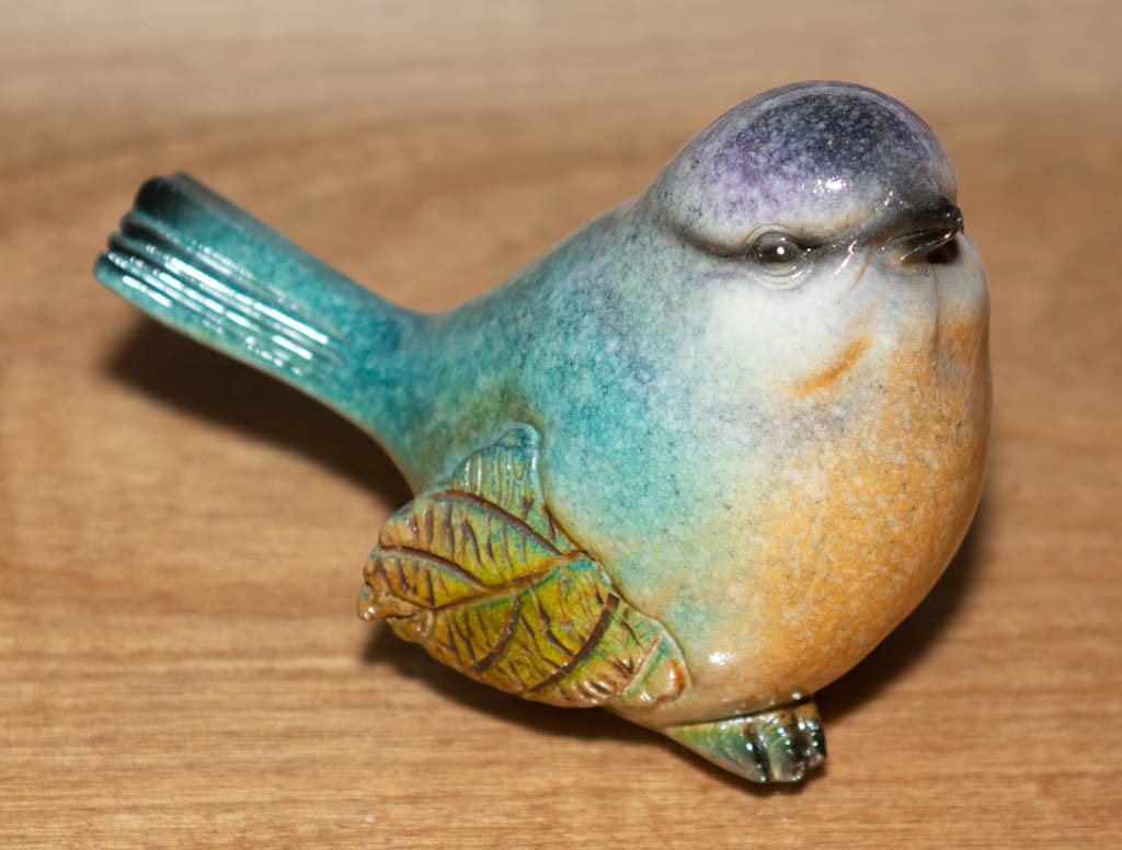 Vintage Wild Backyard Porcelain / Ceramic Blue Bird Sculpture - Hand ...