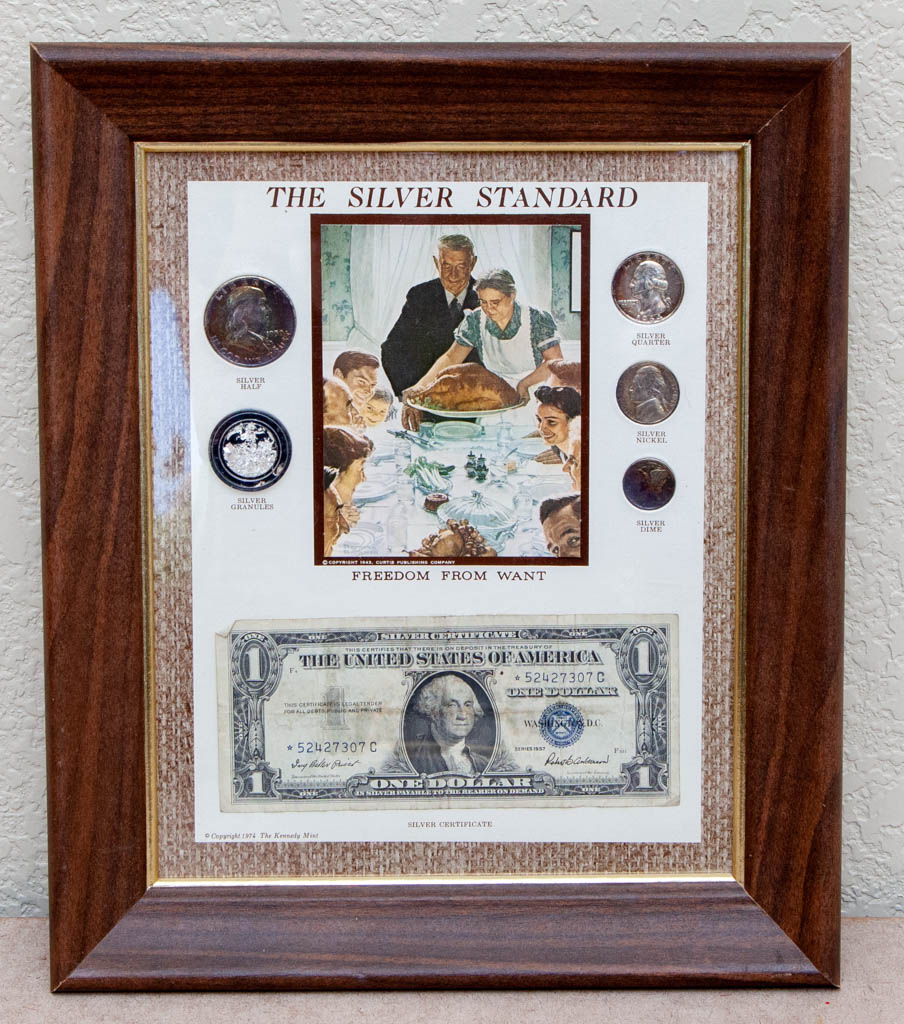 1974 The Kennedy Mint Silver Standard Framed Coins And Dollar #41014 ...