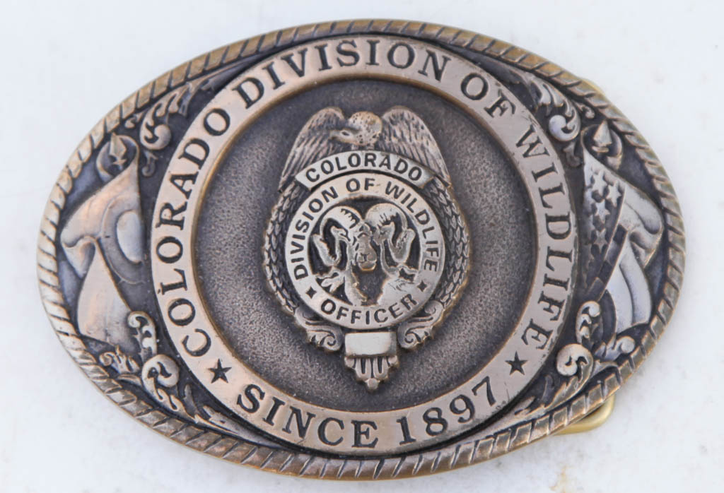 Colorado Division Of Wildlife Officer Belt Buckle #26528 | Auctionninja.com