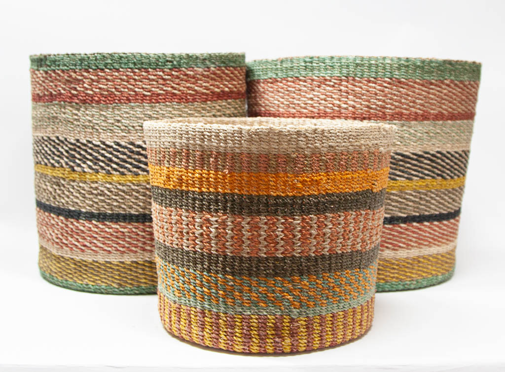 Multi Colored Woven Jute Baskets #42486 | Auctionninja.com