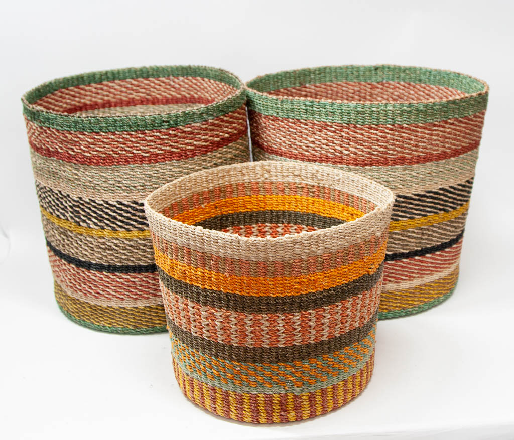 Multi Colored Woven Jute Baskets #42486 | Auctionninja.com