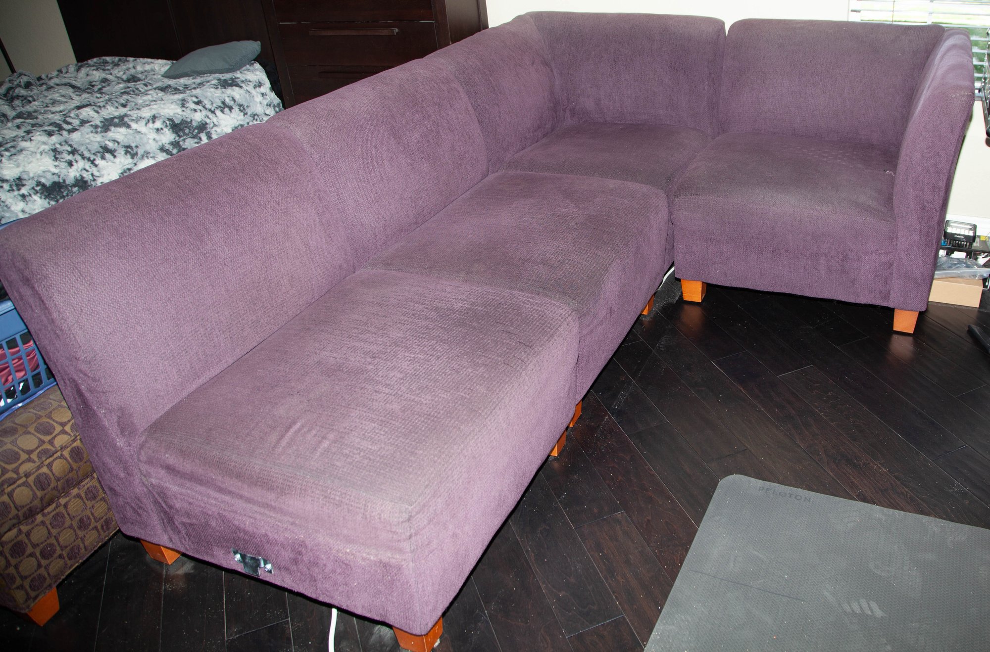 Scandinavian Design Contemporary Purple Partial Sectional 4 Pcs. #62210 ...