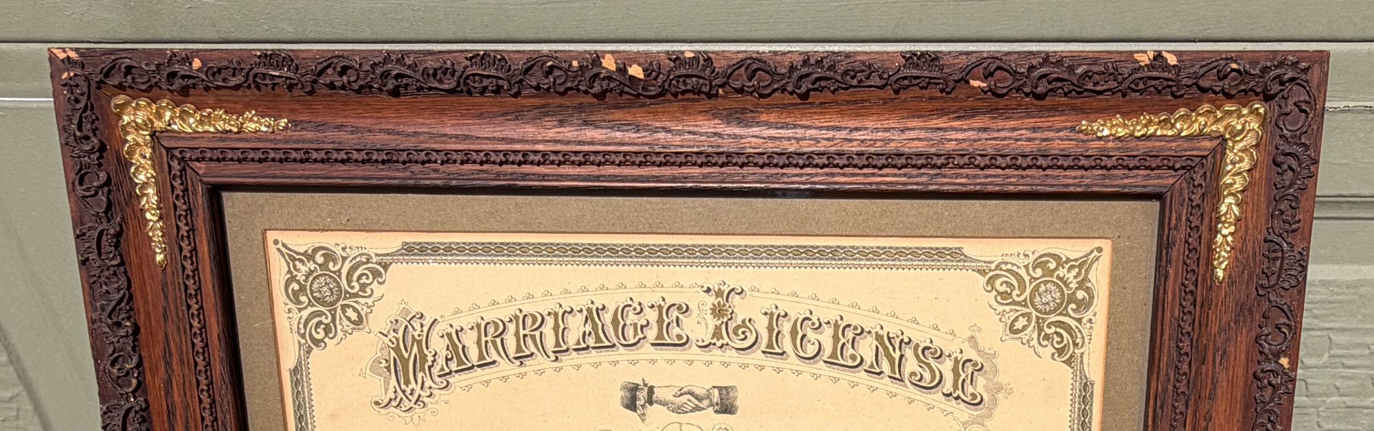 1901 Framed Marriage Certificate From Clay County, Indiana #73752 ...