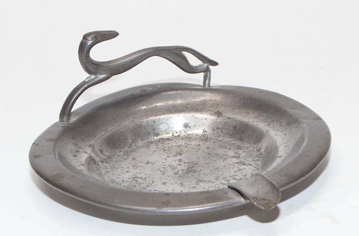 Vintage Pewter Art Deco Ashtray With Greyhound Handle #56568 ...
