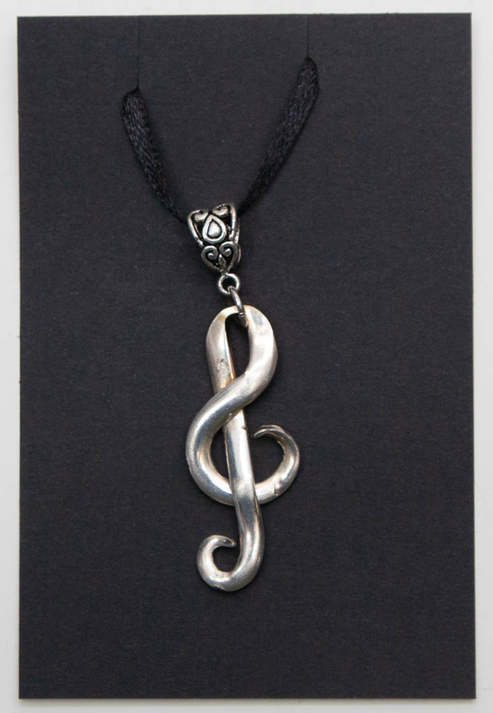 Vintage Silverware Treble G Clef Music Symbol Pendant Handcrafted By ...
