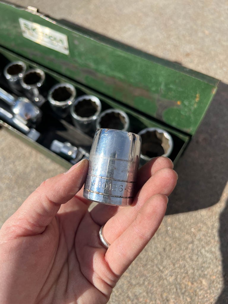 S-K 1/2"socket Wrench Set In A Green Metal Case Including Large Drive ...